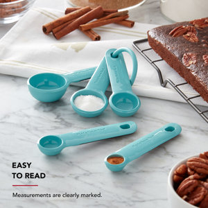 KitchenAid® Kitchenaid Measuring Spoons, Set Of 5, Aqua Sky | Wayfair