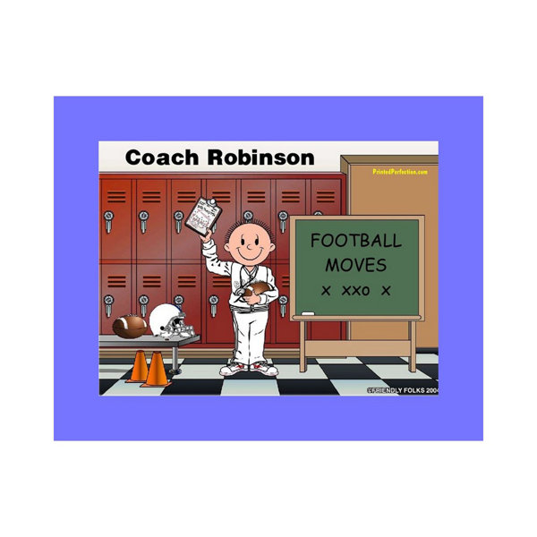 Printed Perfection Personalized Coach, Football - Male Cartoon ...