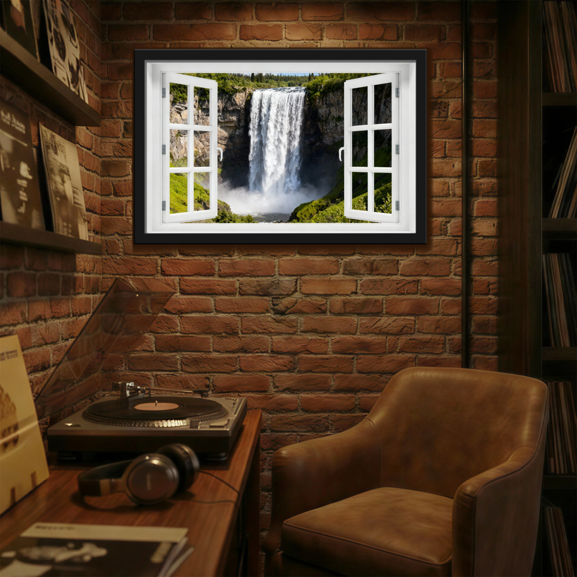Latitude Run® Landscape & Nature Waterfall View Through Open Window ...