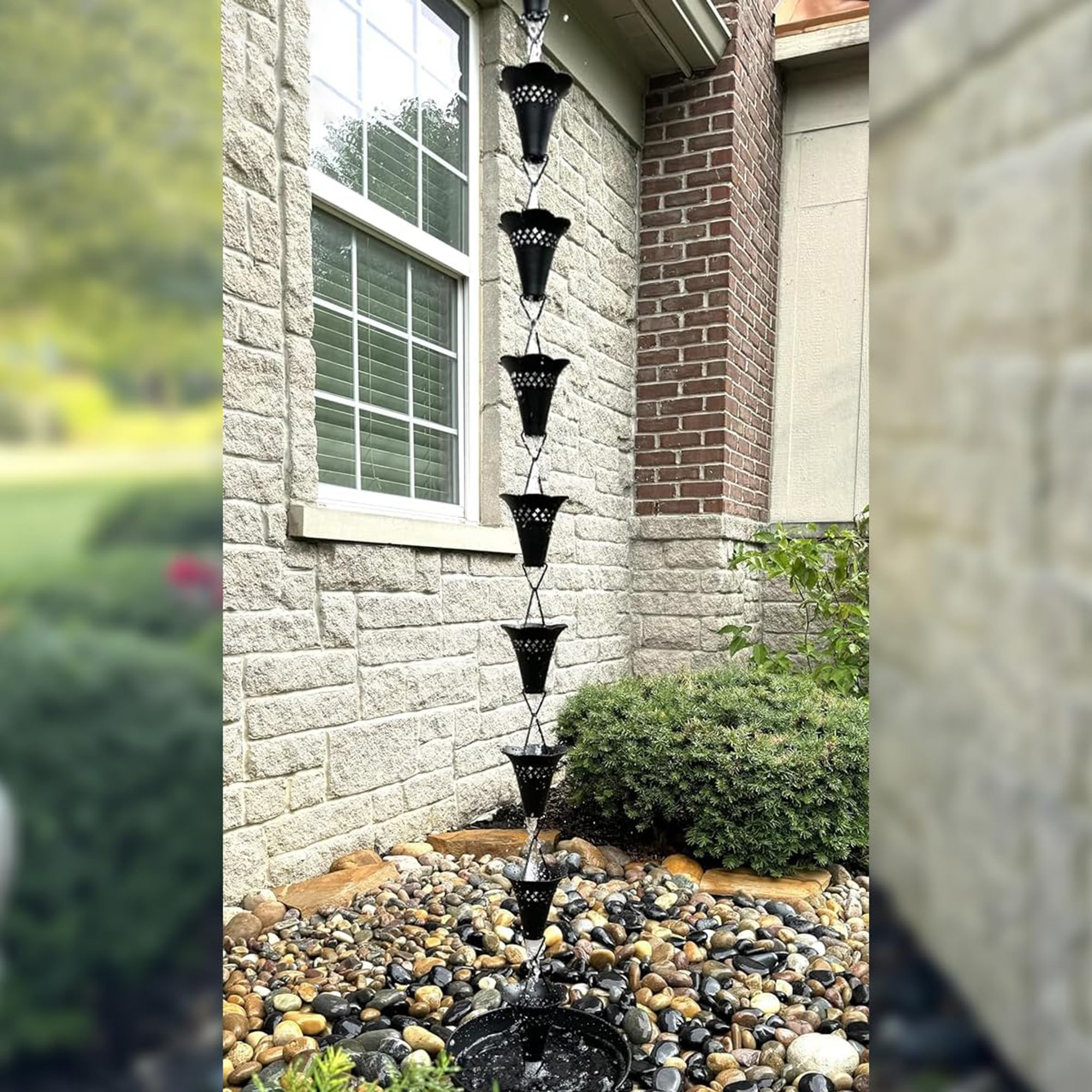 NFusion 8.5 ft. Lace Cup Black Powder Coated Replacement Roof Gutter ...