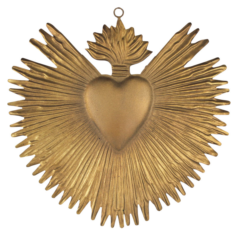 The Holiday Aisle® Hanging Metal Sacred Heart Milagro | Wayfair
