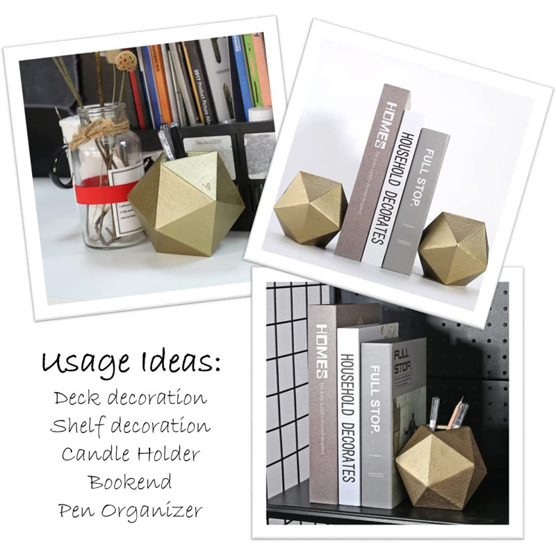 Latitude Run® Black Geometric Bookend & Reviews | Wayfair