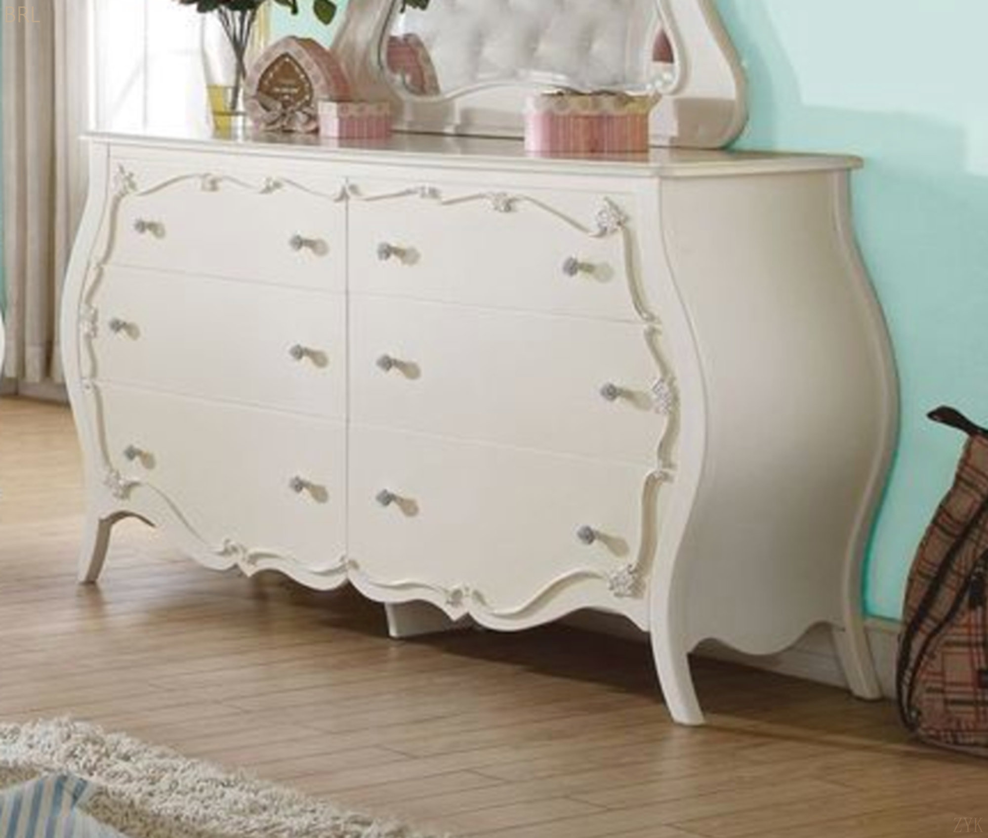 17 Stories Edalene Pearl White Finish Dresser | Wayfair