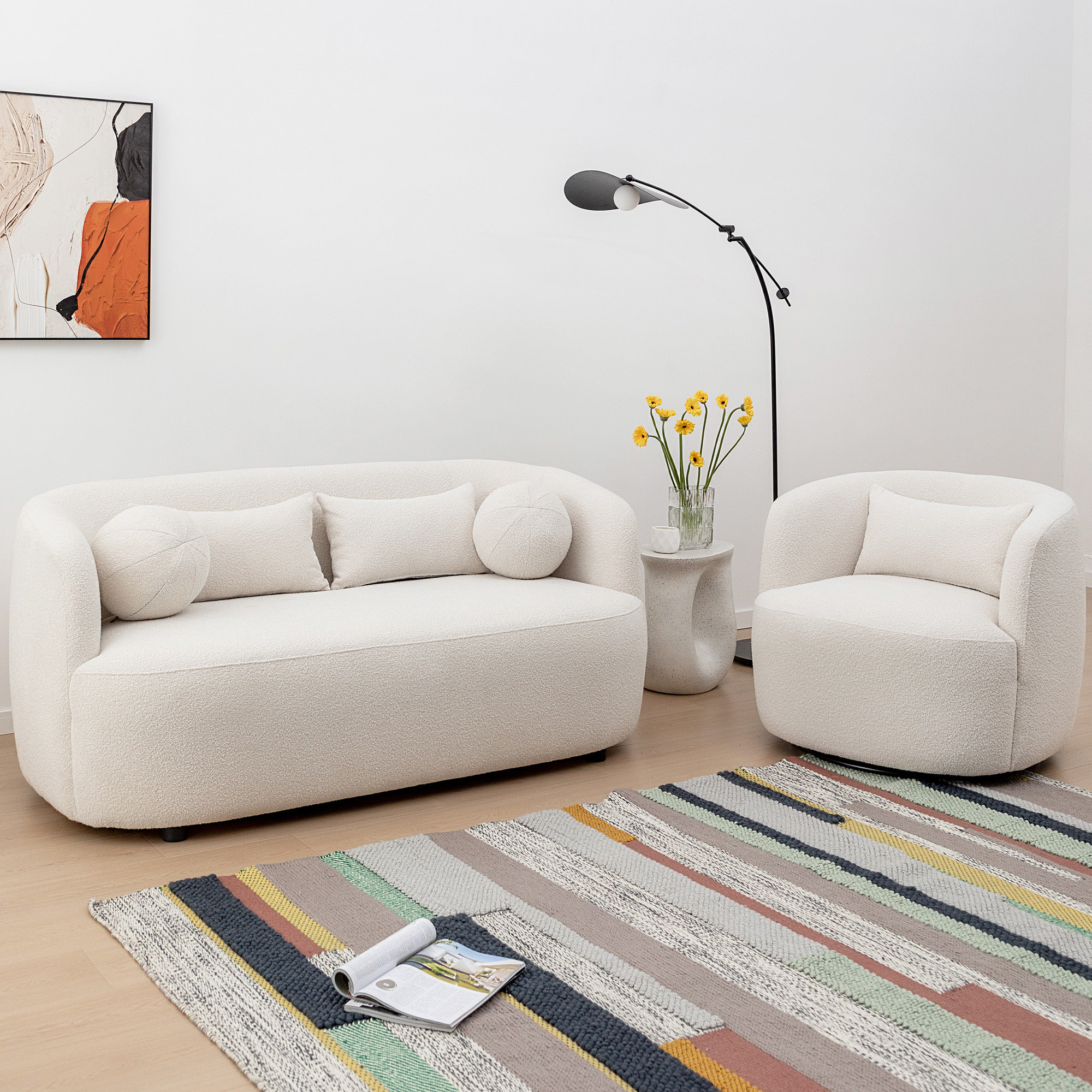 Brayden Studio® Lytham 2 - Piece Boucle Living Room Set | Wayfair