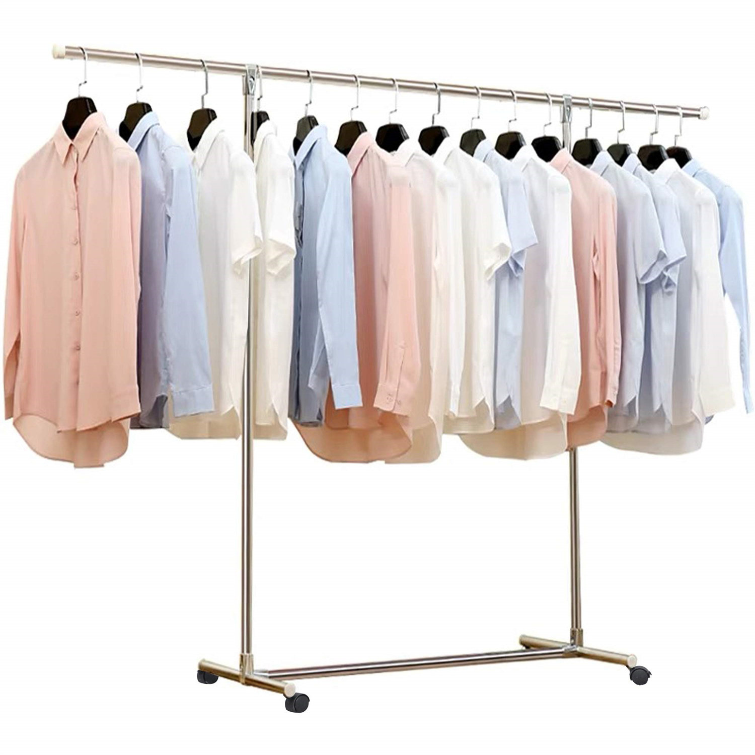Rebrilliant Niksiya 77.01" Stainless Steel Adjustable Clothing Rack ...