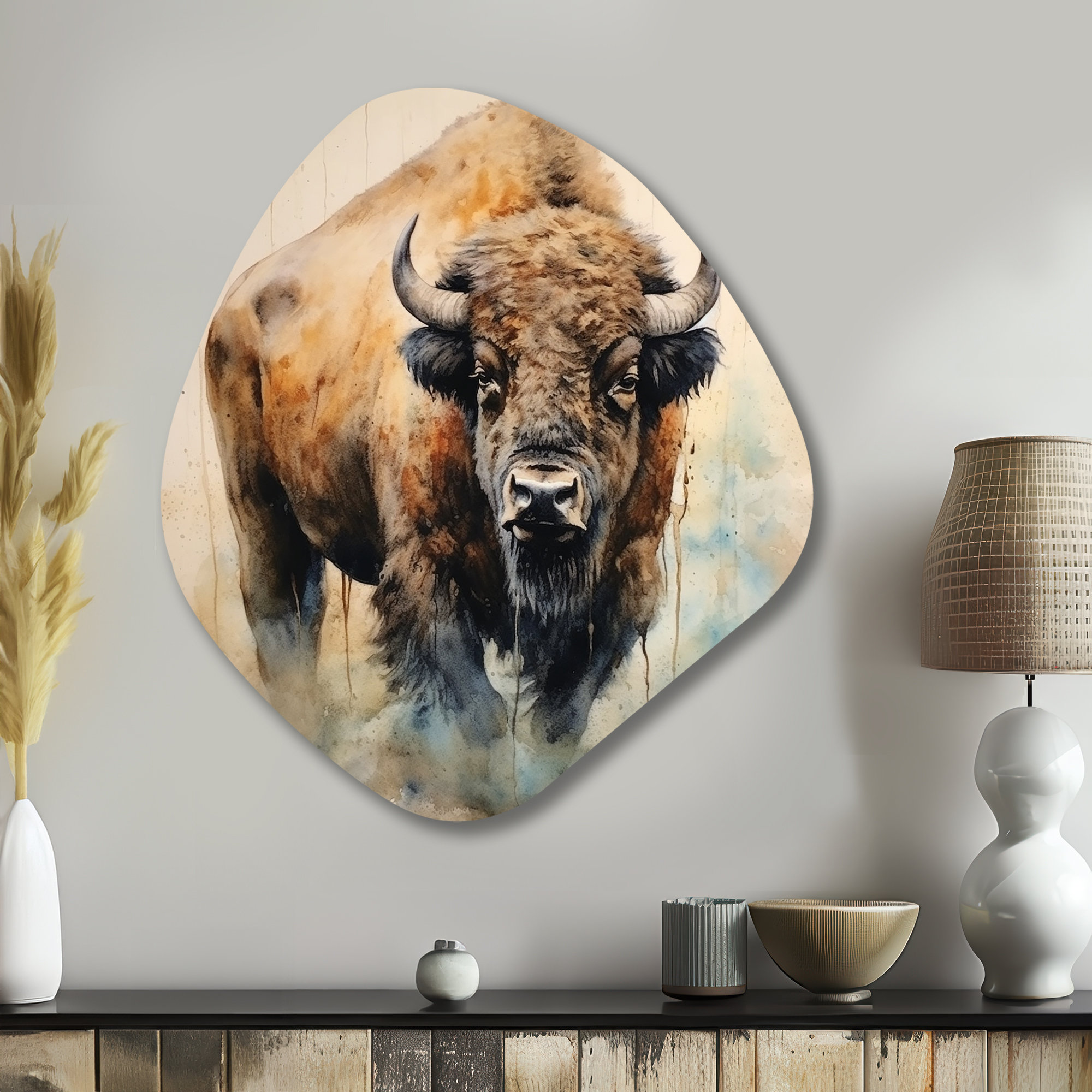 Gracie Oaks Buffalo Majesty - Buffalo/Bison Nebula Shape Asymmetric ...