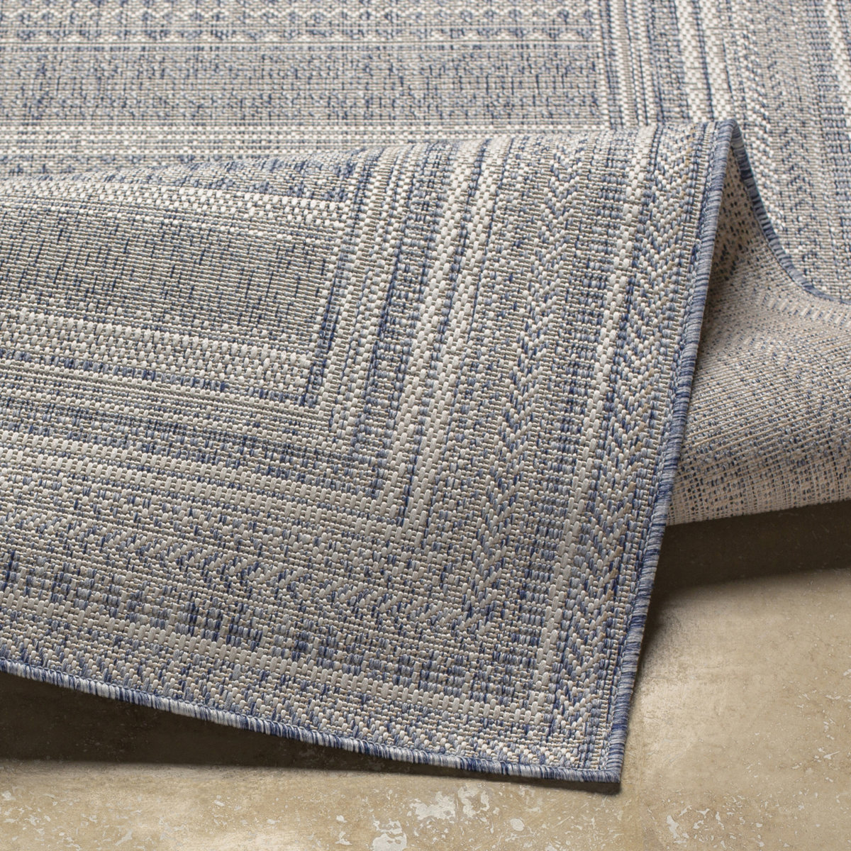Latitude Vive Indoor & Outdoor Boho Rug Blue/Ivory & Reviews | Wayfair ...