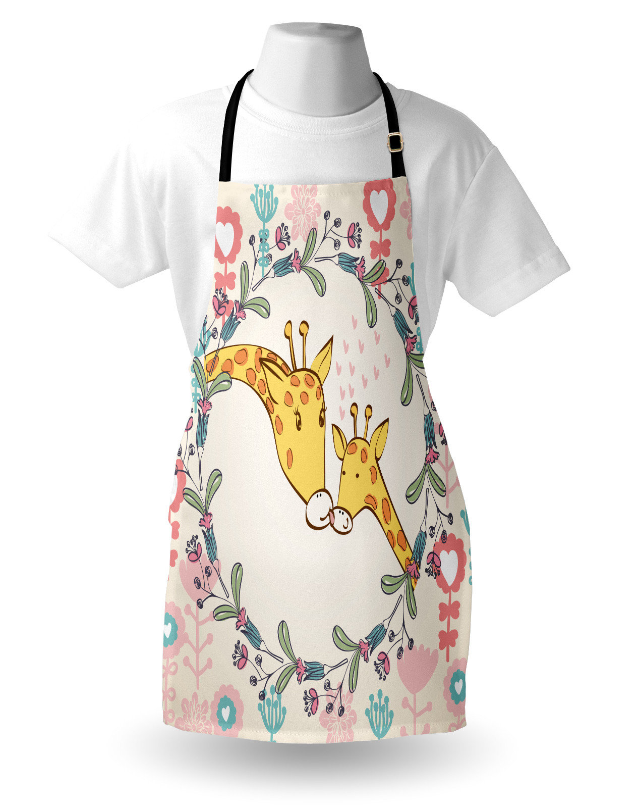 East Urban Home Giraffe Apron Unisex, Cartoon Mom and, Adult Size ...