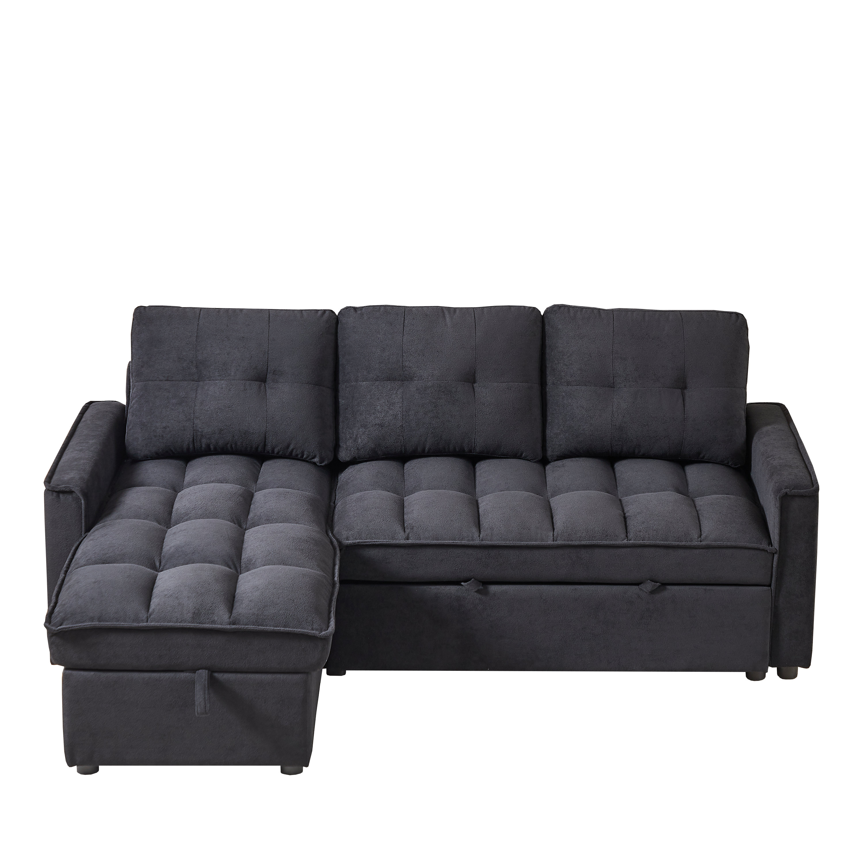 Latitude Run® Mica Reclining Chenille Sectional Sofa with Pull-Out Bed ...