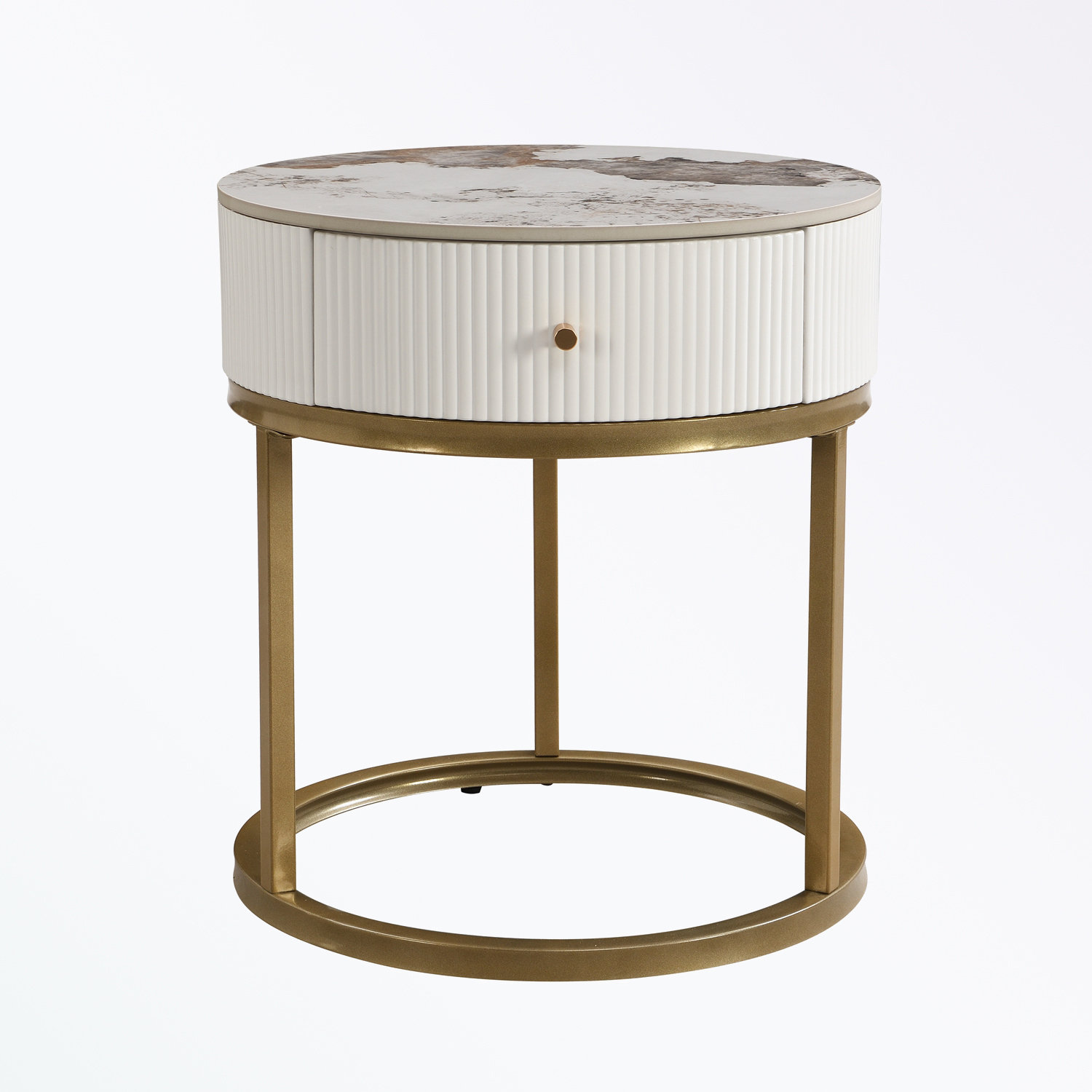 Mercer41 Kambiz Stone Top End Table with Storage | Wayfair