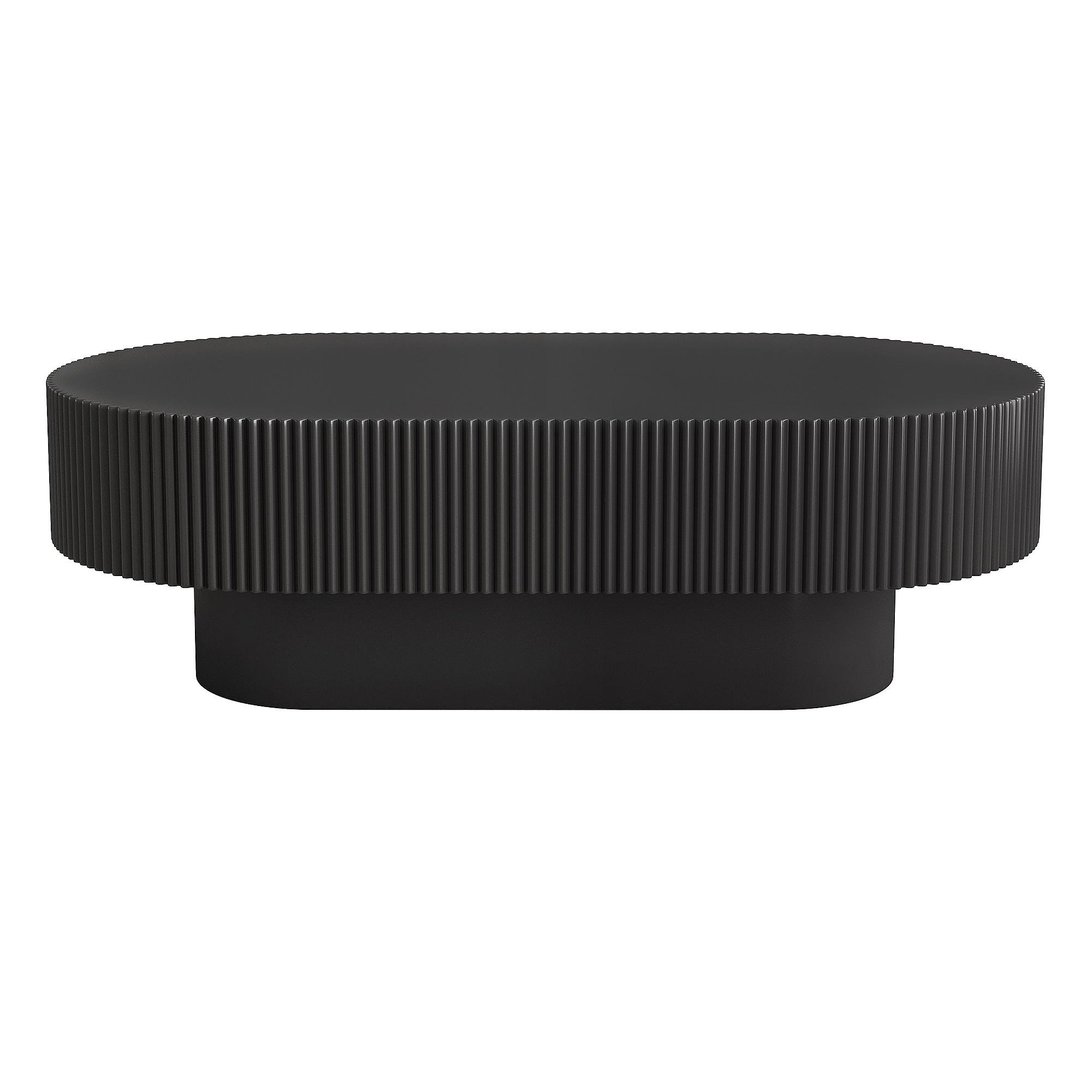 Ivy Bronx 43.3"W Elegant Oval Coffee Table With 6.8"Thick Tabletop ...