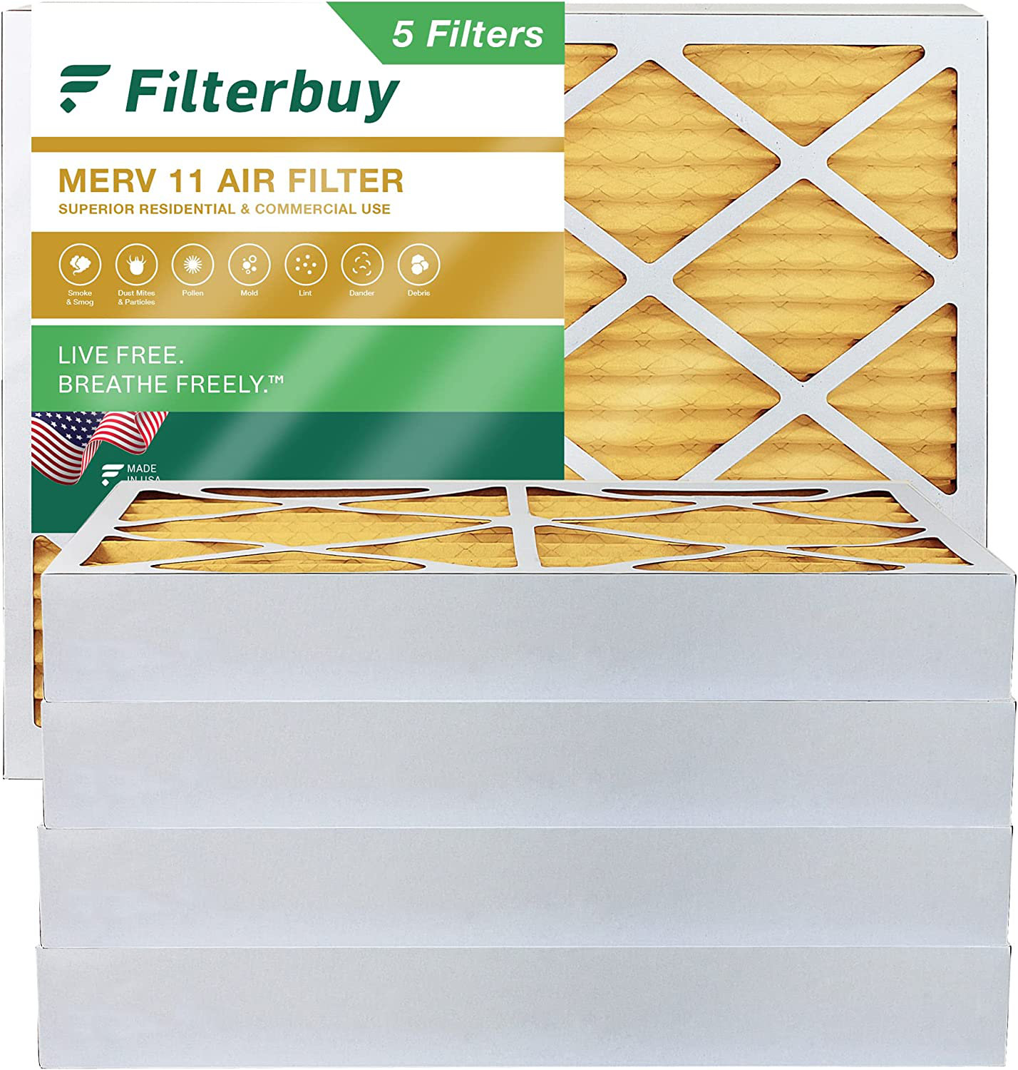 Filterbuy 25x29x4 Air Filter MERV 11, Pleated HVAC AC Furnace Filters ...