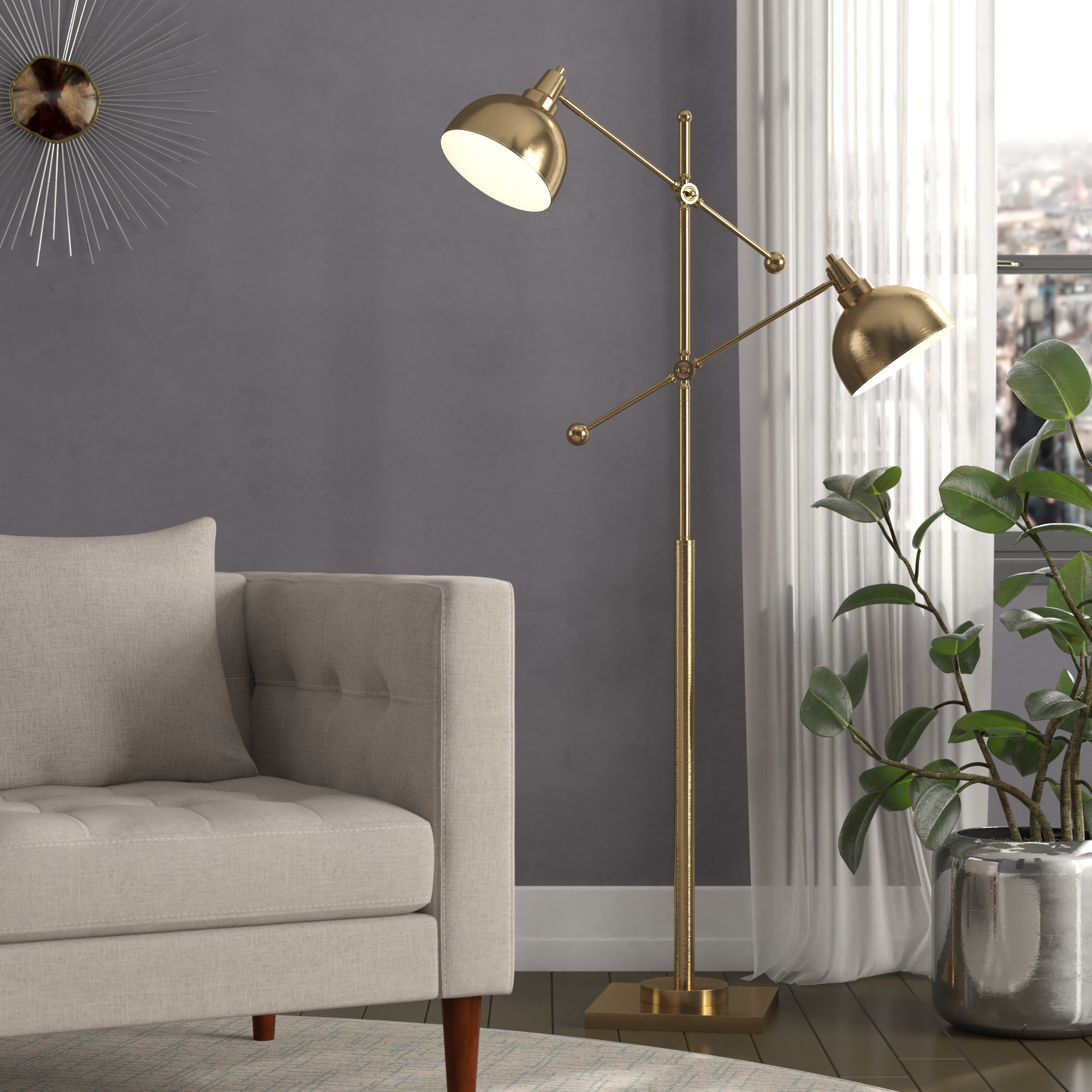 Brayden Studio® Jett 59" Task Floor Lamp & Reviews | Wayfair