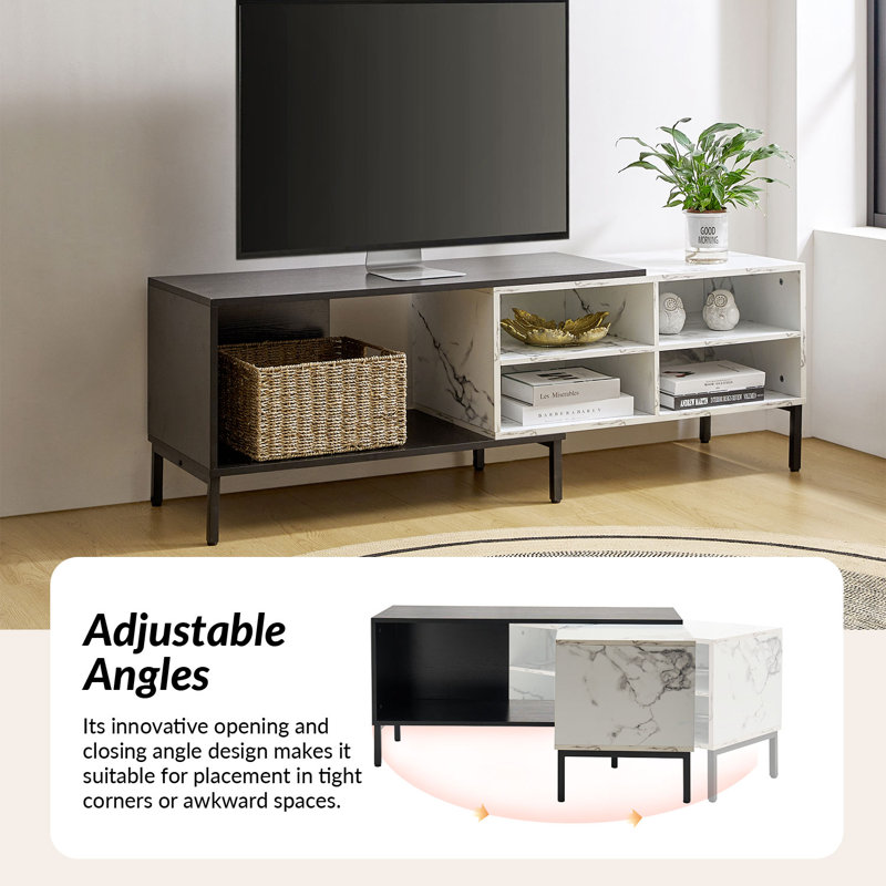 Wrought Studio™ Marna Modern Expandable Tv Stand With Adjustable Length ...