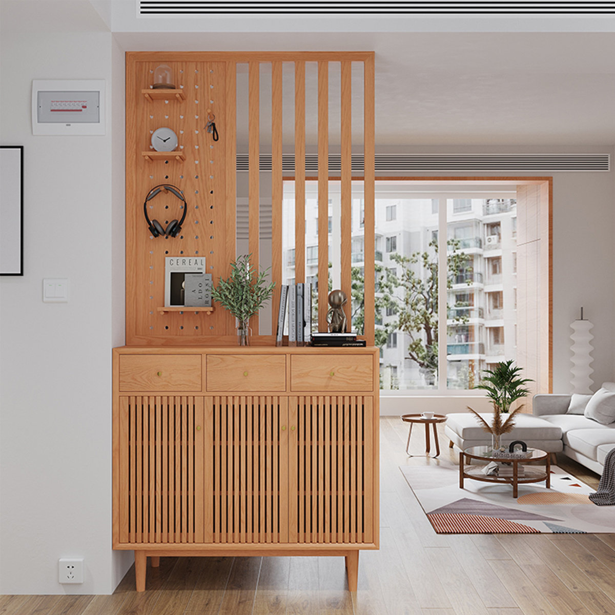 ComfySofa.s Solid Wood Entryway Partition Cabinet | Wayfair