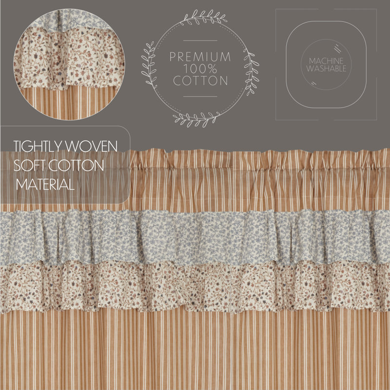 Rosalind Wheeler Charla Cotton 36'' W Cafe Curtain & Reviews | Wayfair