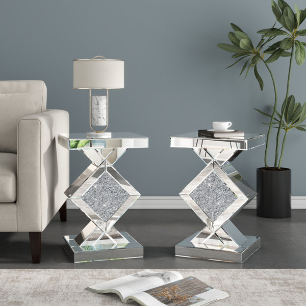 Everly Quinn Amla Glass End Table Set (Set of 2) & Reviews - Wayfair Canada