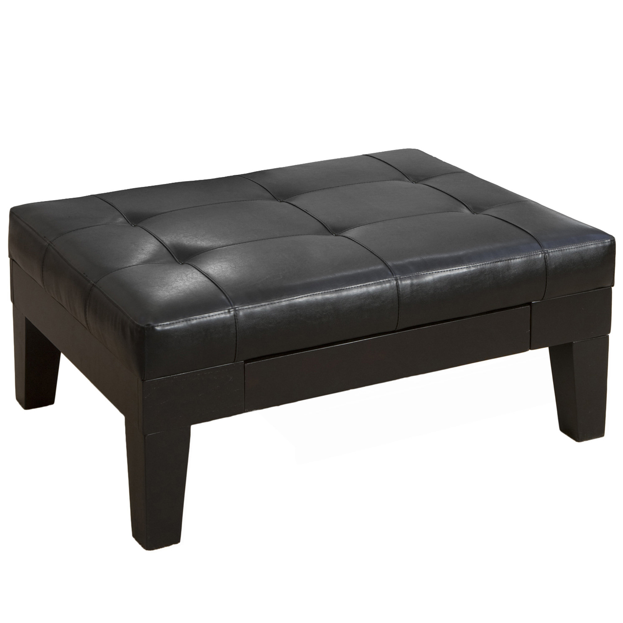 Lark Manor Pu Leather Ottoman With Drawer Storage, Foot Stools Ottoman ...