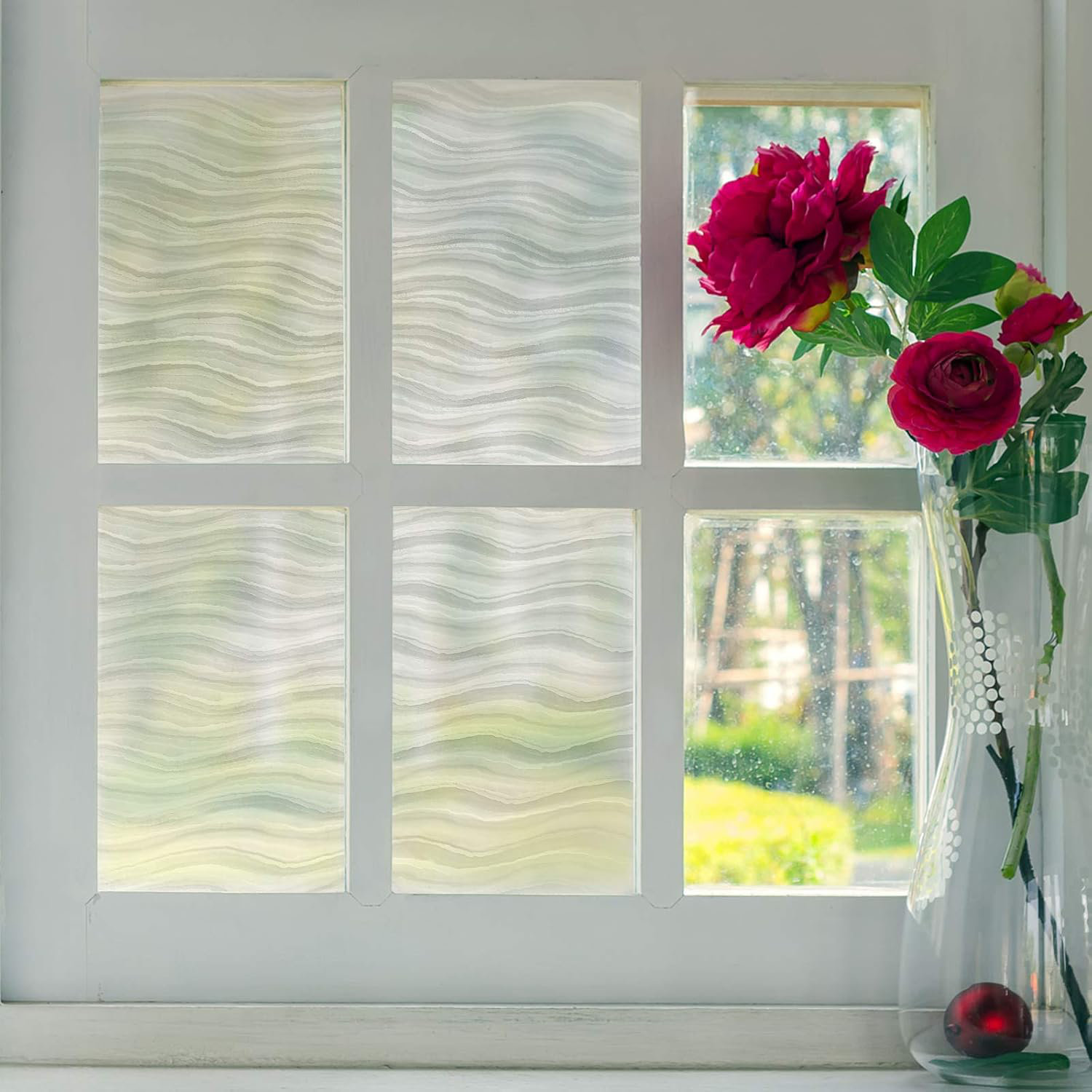 Ivy Bronx Frosted Privacy Window Film Static Cling Non-Adhesive Vinyl ...