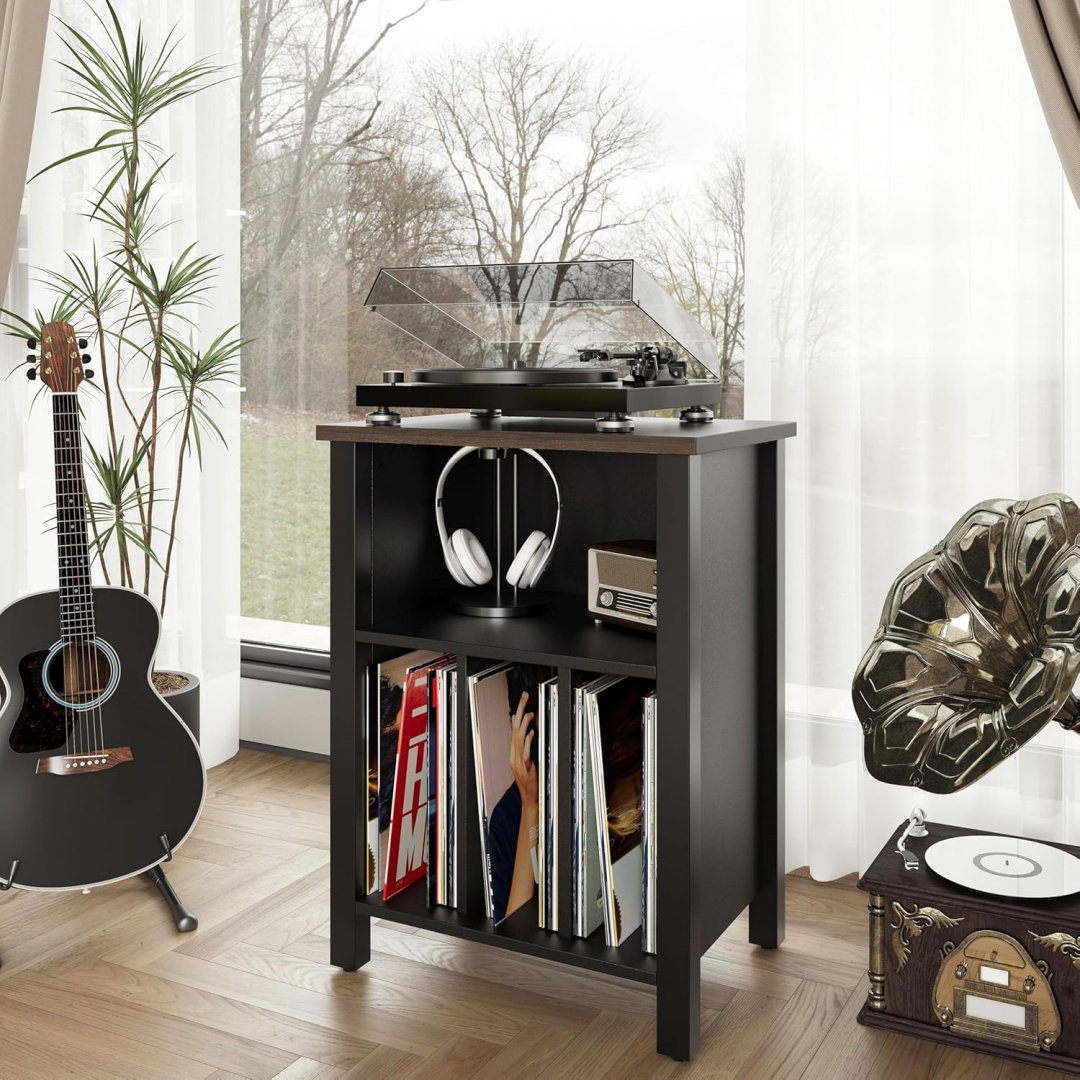 George Oliver Record Player Stand, Vinyl Record Storage Table End Table ...