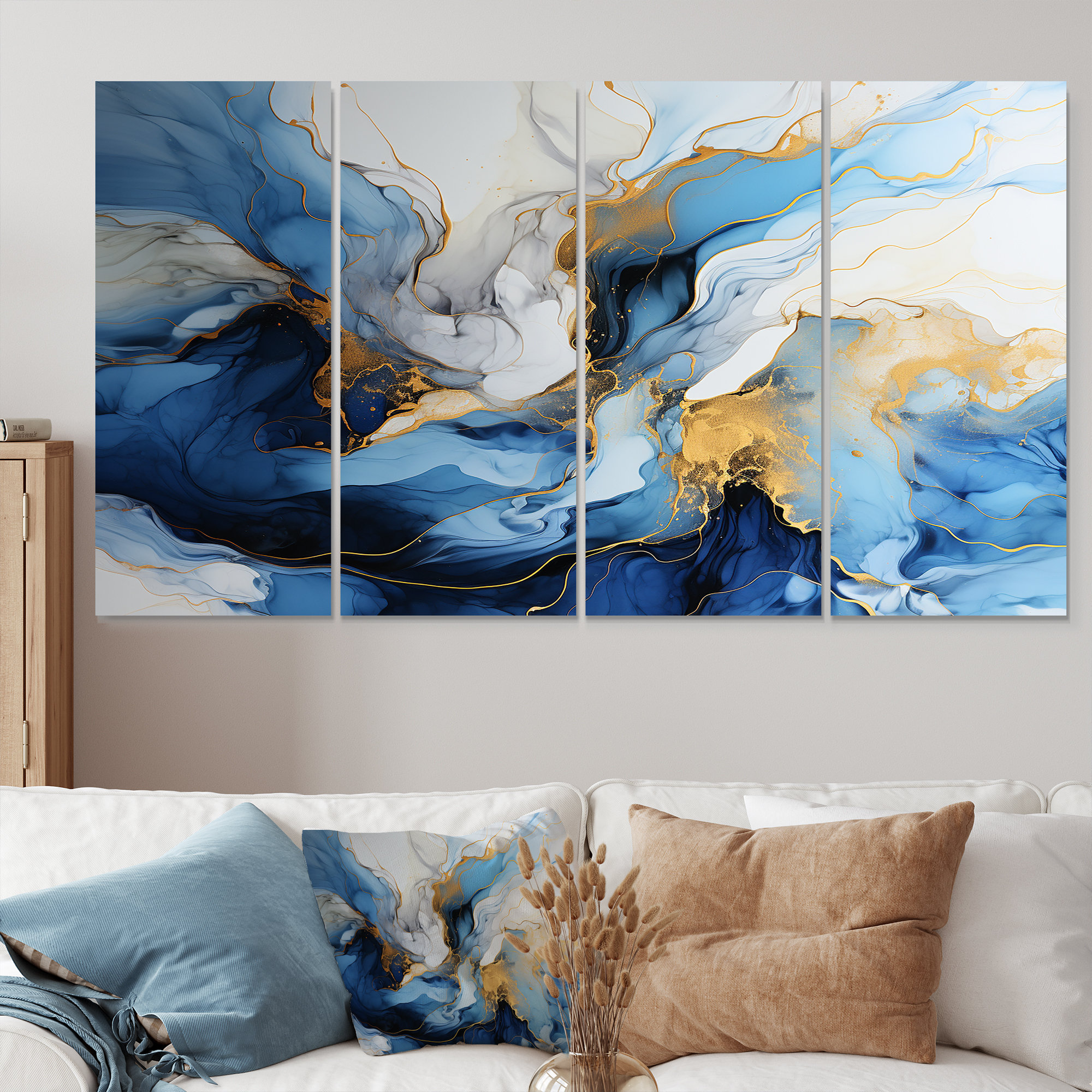 Ivy Bronx Ocean Sunset Dreams - Waves Wall Art Canvas 4 Piece | Wayfair