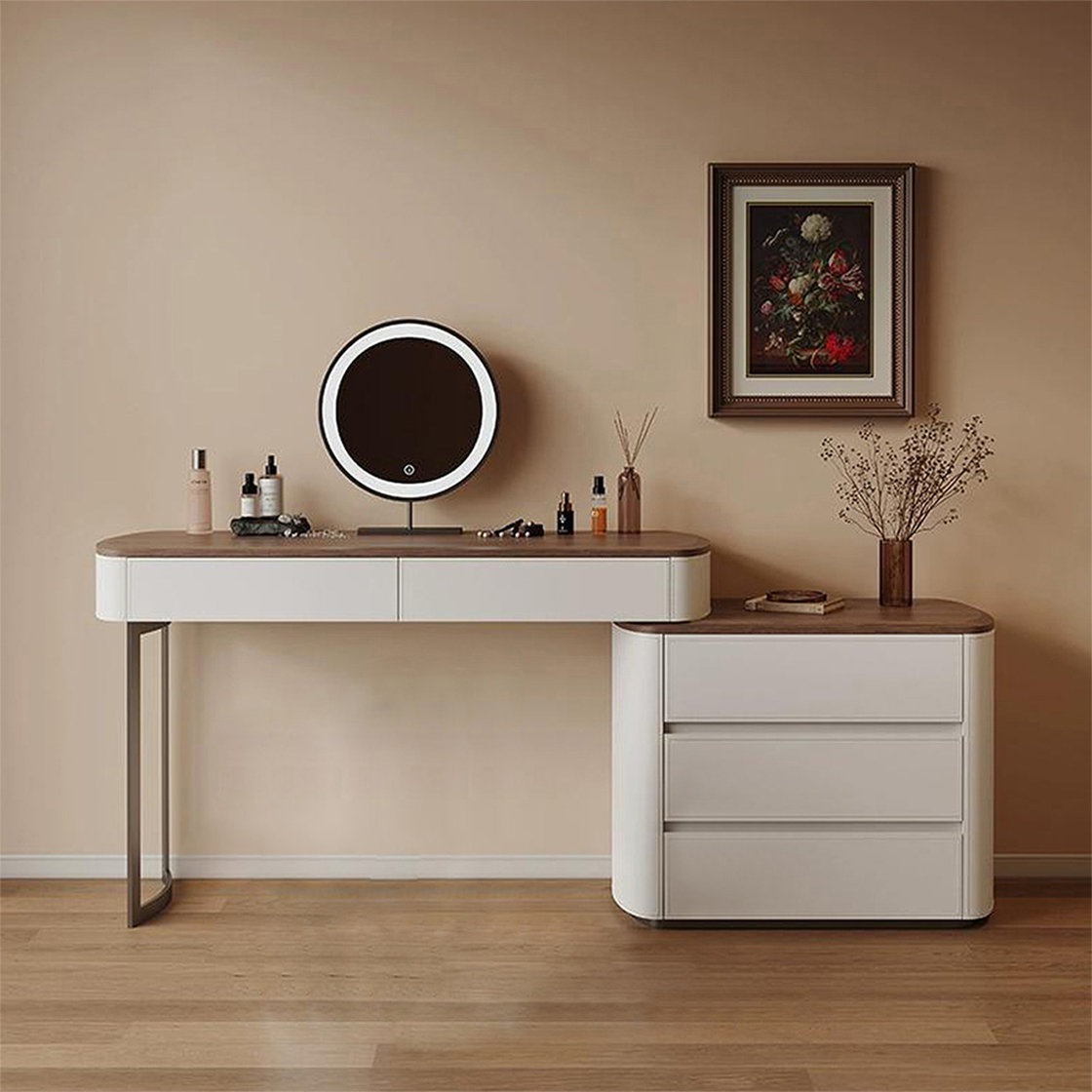 Orren Ellis Makeup Vanity with Light mirror,5 drawers - Wayfair Canada