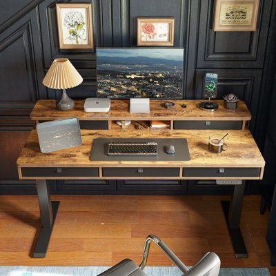 Inbox Zero Schwenk 47.4'' W Height Adjustable Rectangle Standing Desk ...