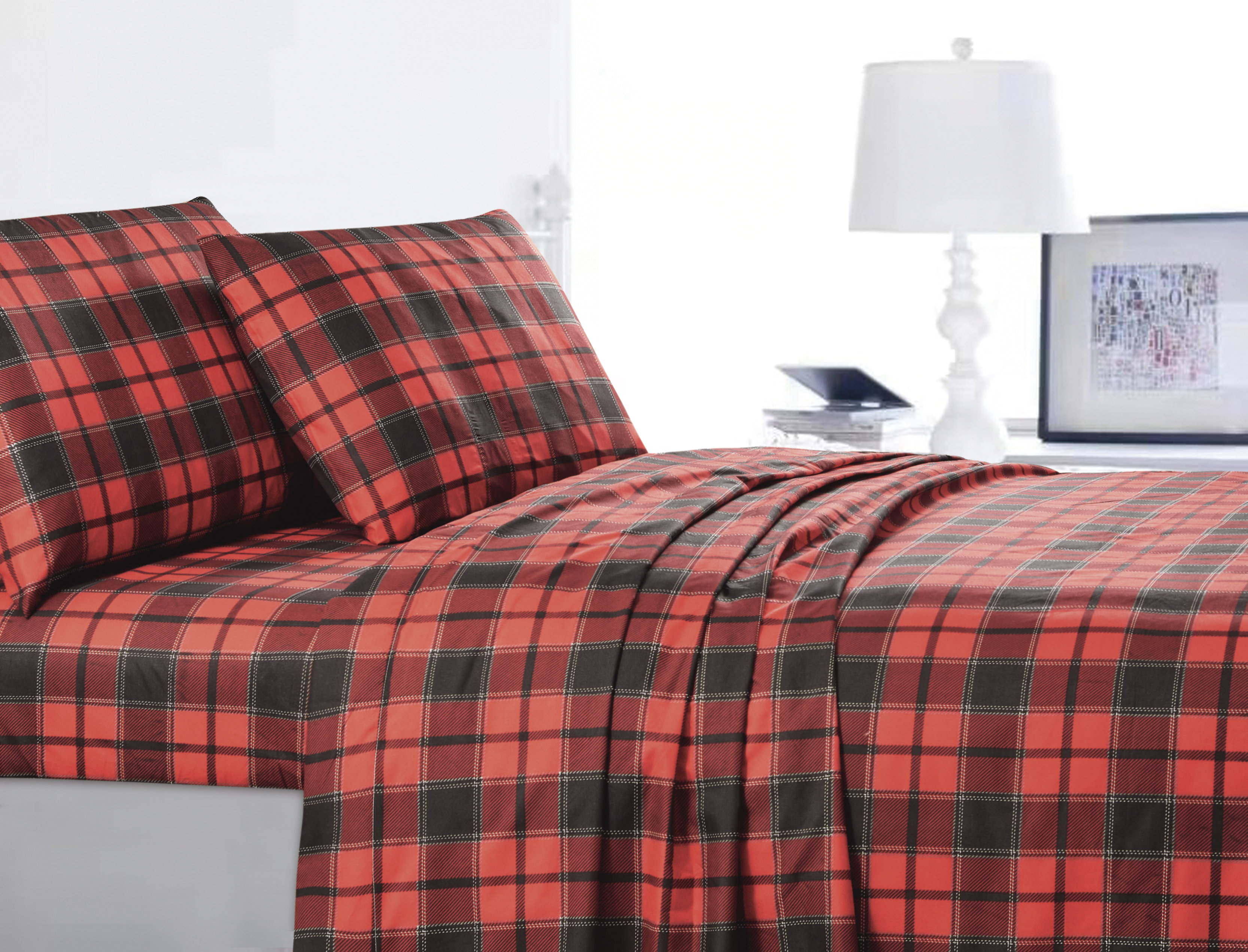 Maison Condelle Marsden Plaid Microfiber Sheet Set | Wayfair
