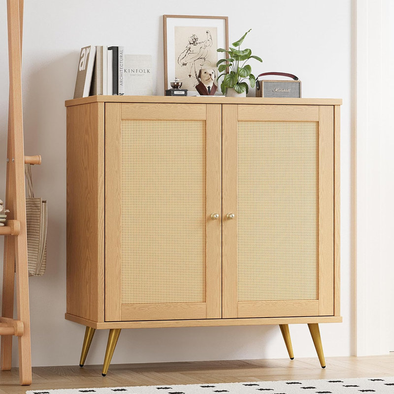 Bay Isle Home™ Rattan Storage Cabinet Modern Sideboard Cabinet | Wayfair