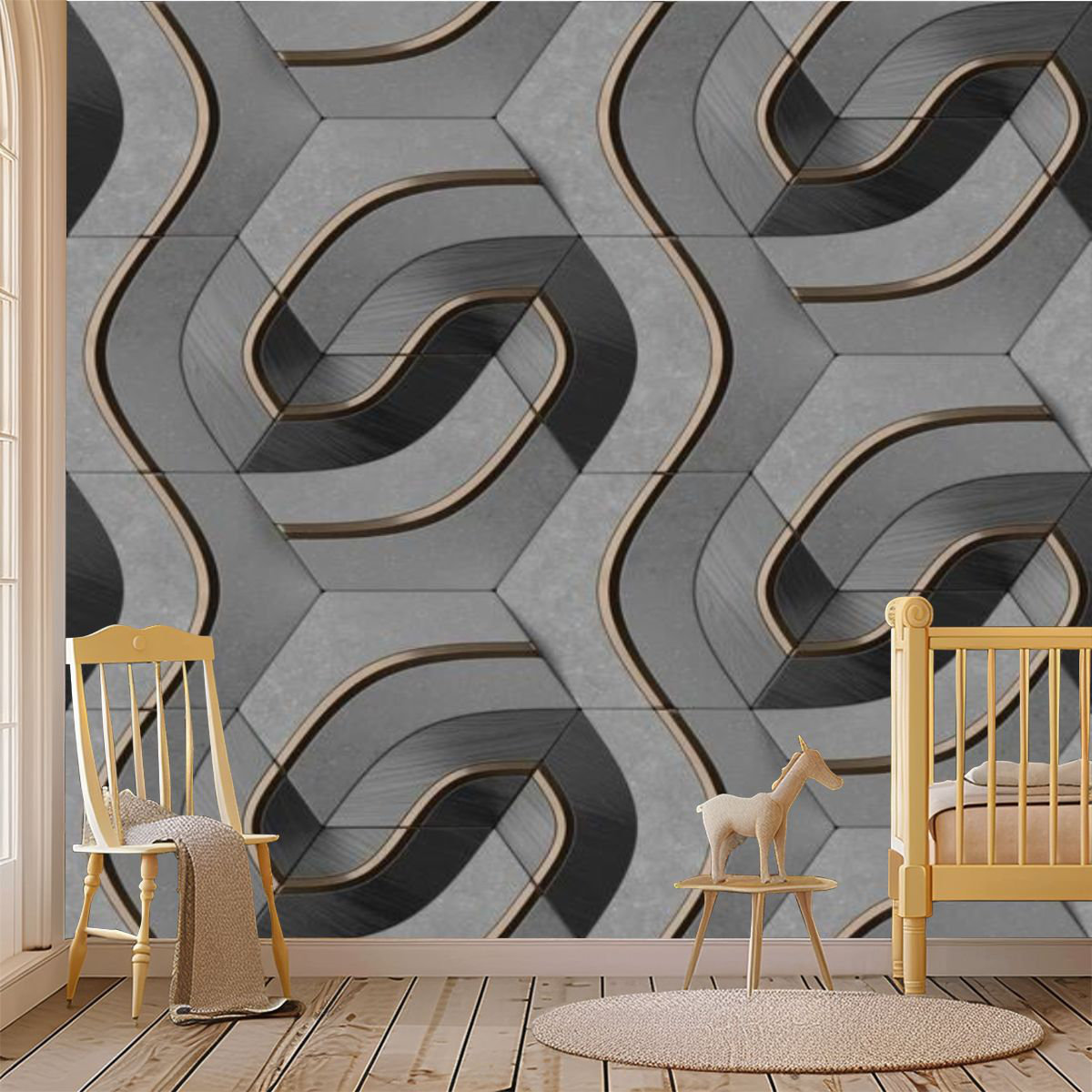 Brayden Studio® Peel and Stick Canvas Wallpaper Wall Mural This 3d ...