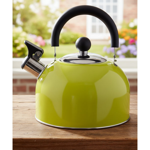 NAISIDIANZI 2-Quart Pale Yellow Whistling Stovetop Kettle With A ...