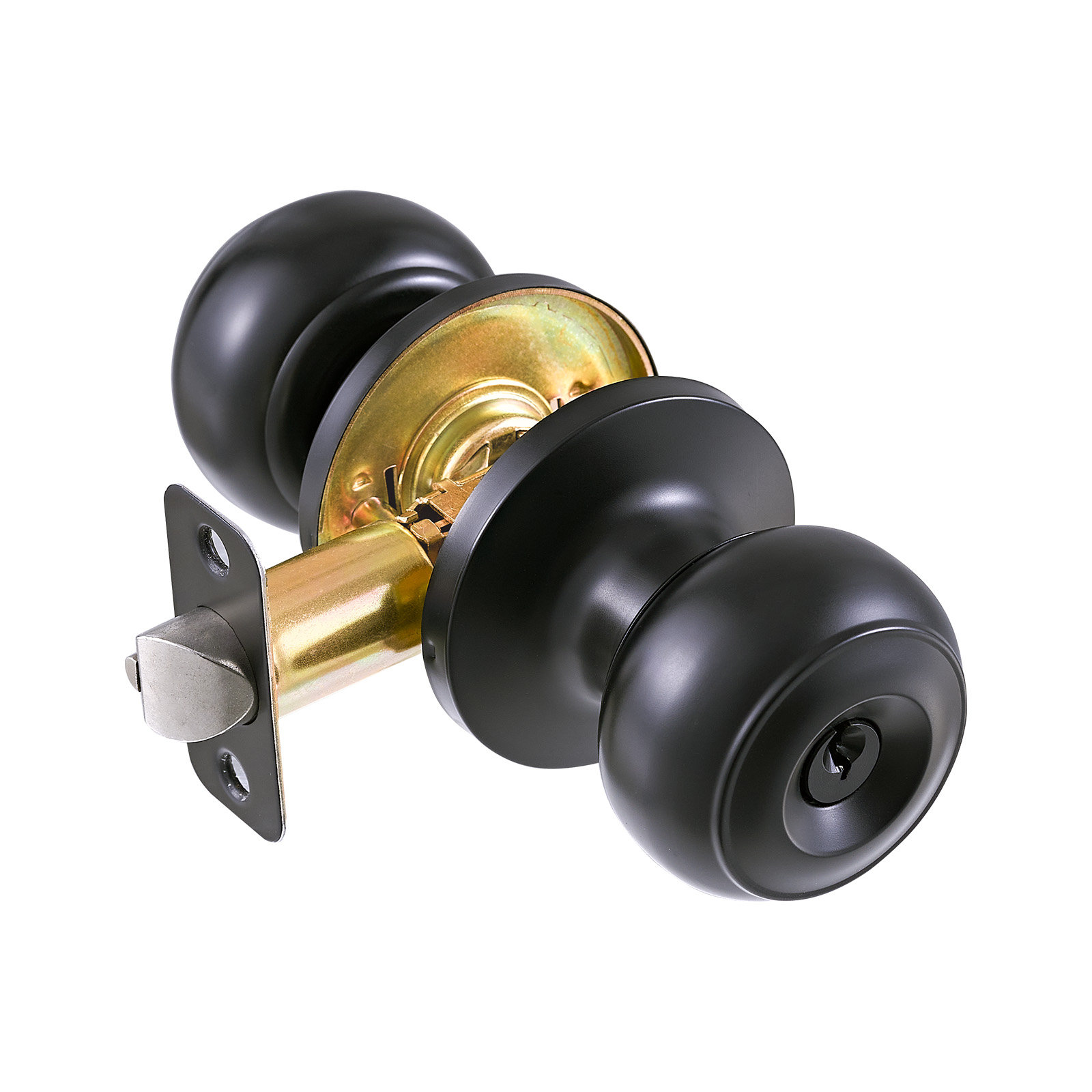 Jazava Entry Door Knob With 3 Keys Circular Rosette | Wayfair