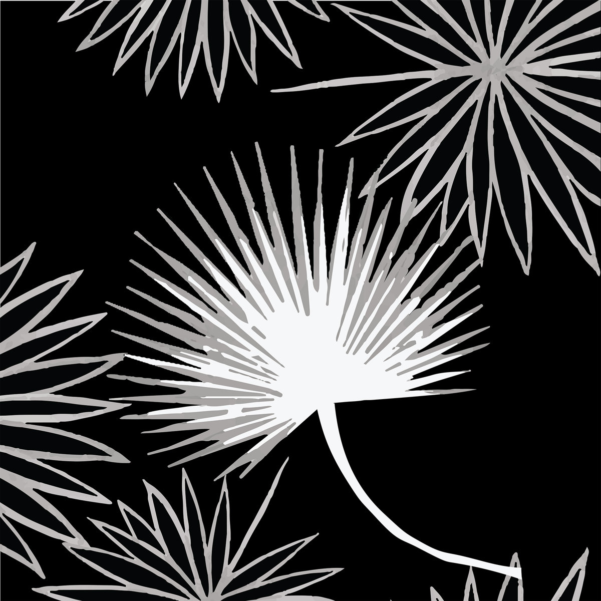Mitchell Black Cabbage Palm 10' L x 24" W Peel and Stick Wallpaper Roll ...