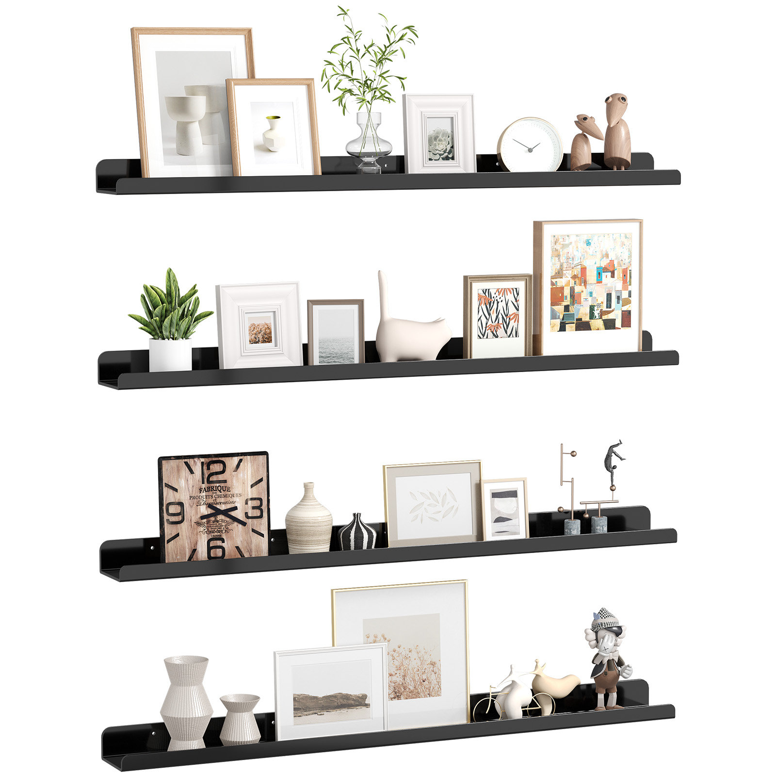 Latitude Run® Picture Ledge Shelf, Nursery Floating Book Shelves For ...