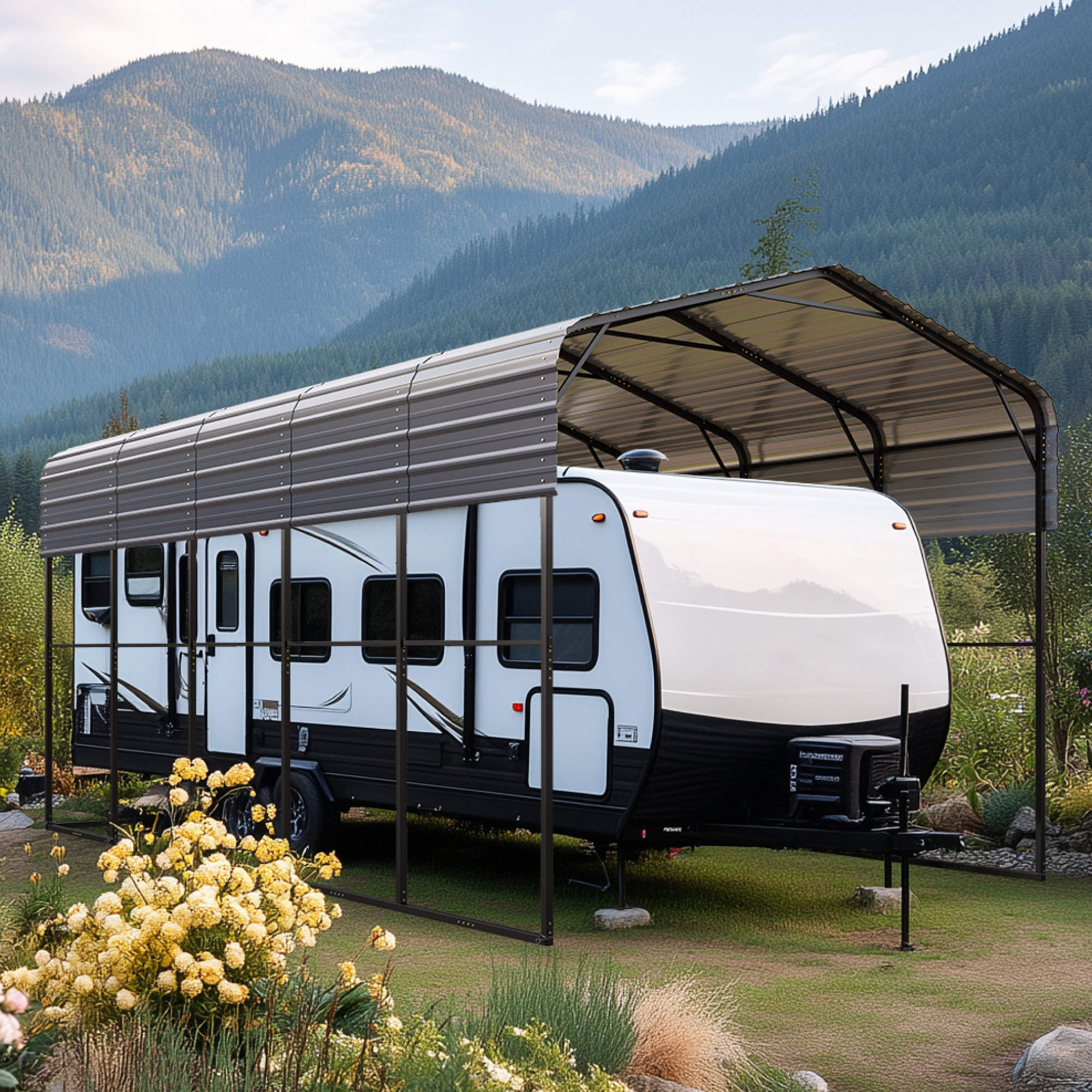 Alphamarts Heavy Duty Galvanized Steel 14x25 Metal Rv Cover | Wayfair