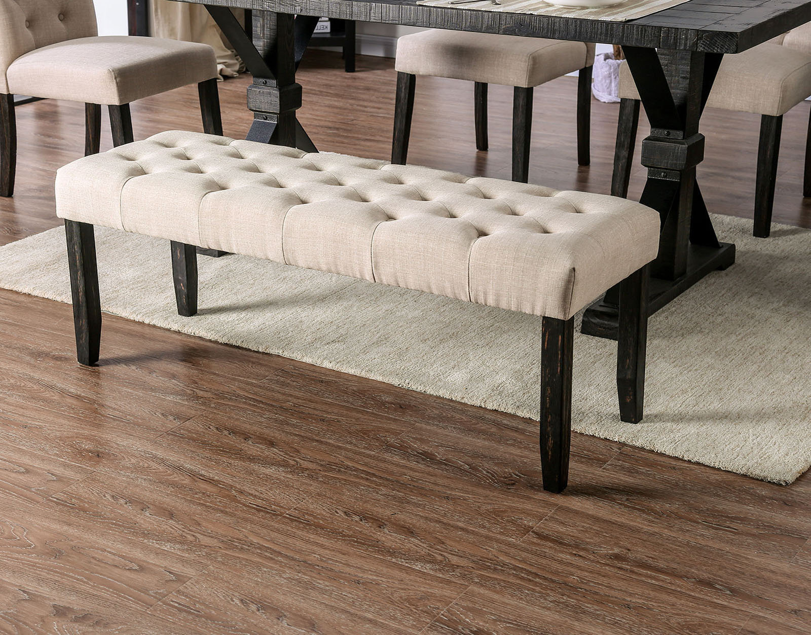 Ophelia & Co. 47.6" W Rustic Bench, Ivory - Wayfair Canada