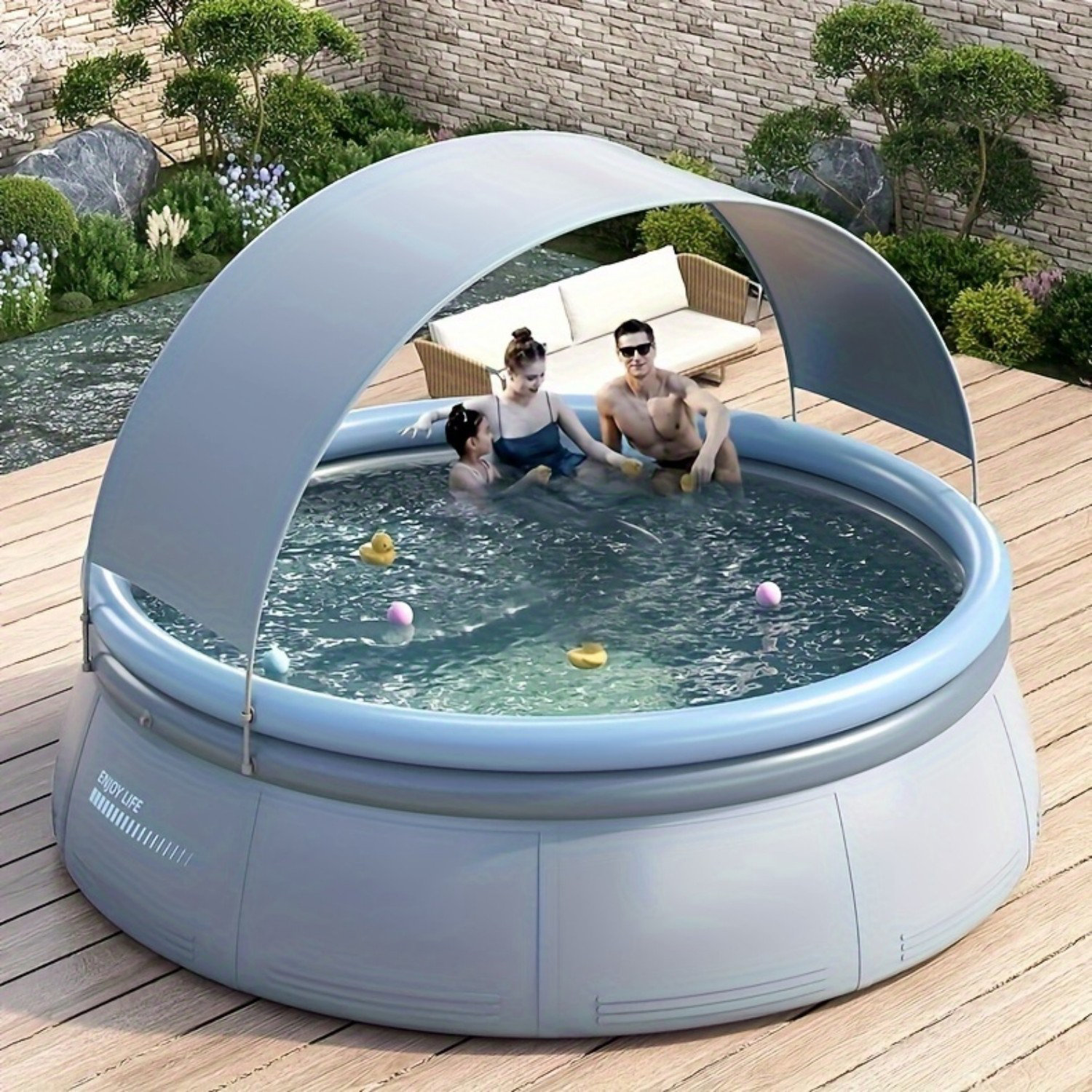 iyofe Family-Sized Round Swimming Pool, 15min Setup, Perfect for Summer ...