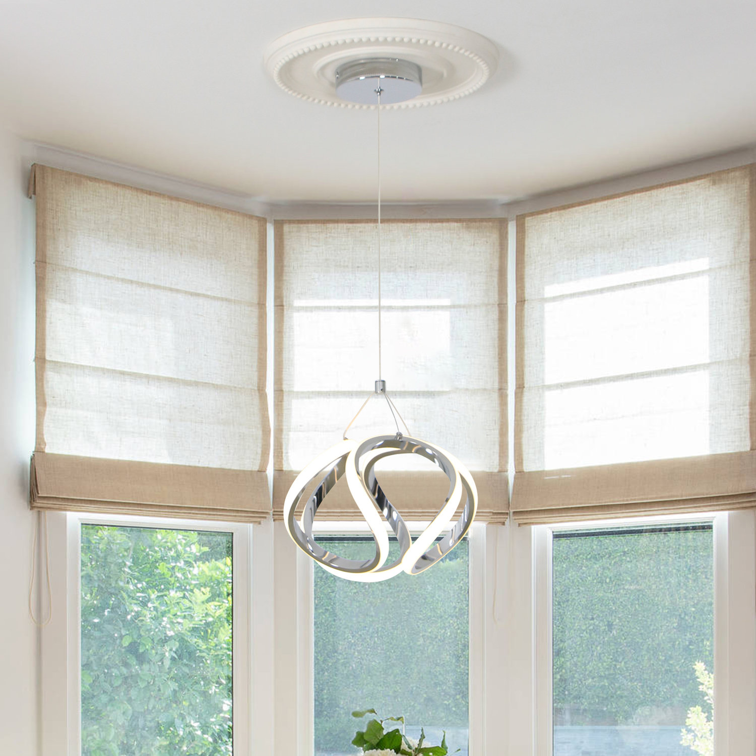 Wrought Studio™ Christela 1 - Light Single Geometric LED Pendant ...