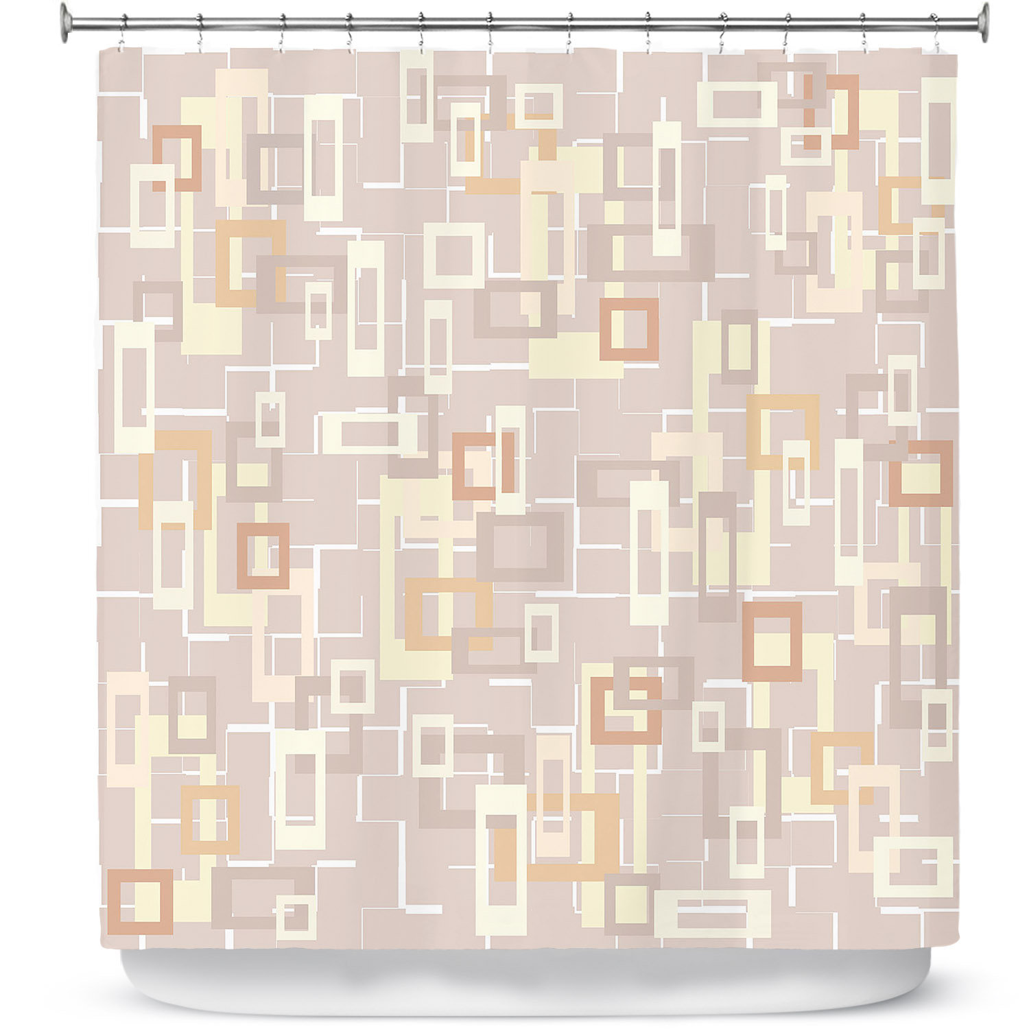 George Oliver Chew Magna Mod Squares Neutral Single Shower Curtain ...