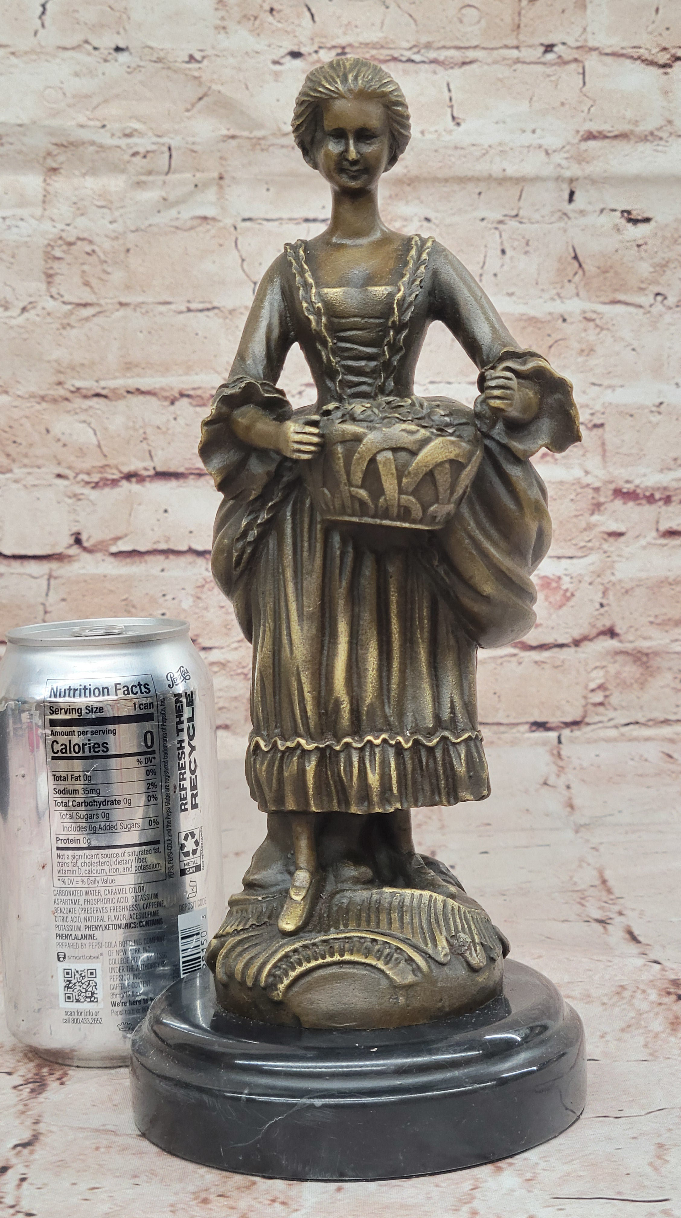 Bloomsbury Market Bronze Country Maiden Statue Charming Woman with ...