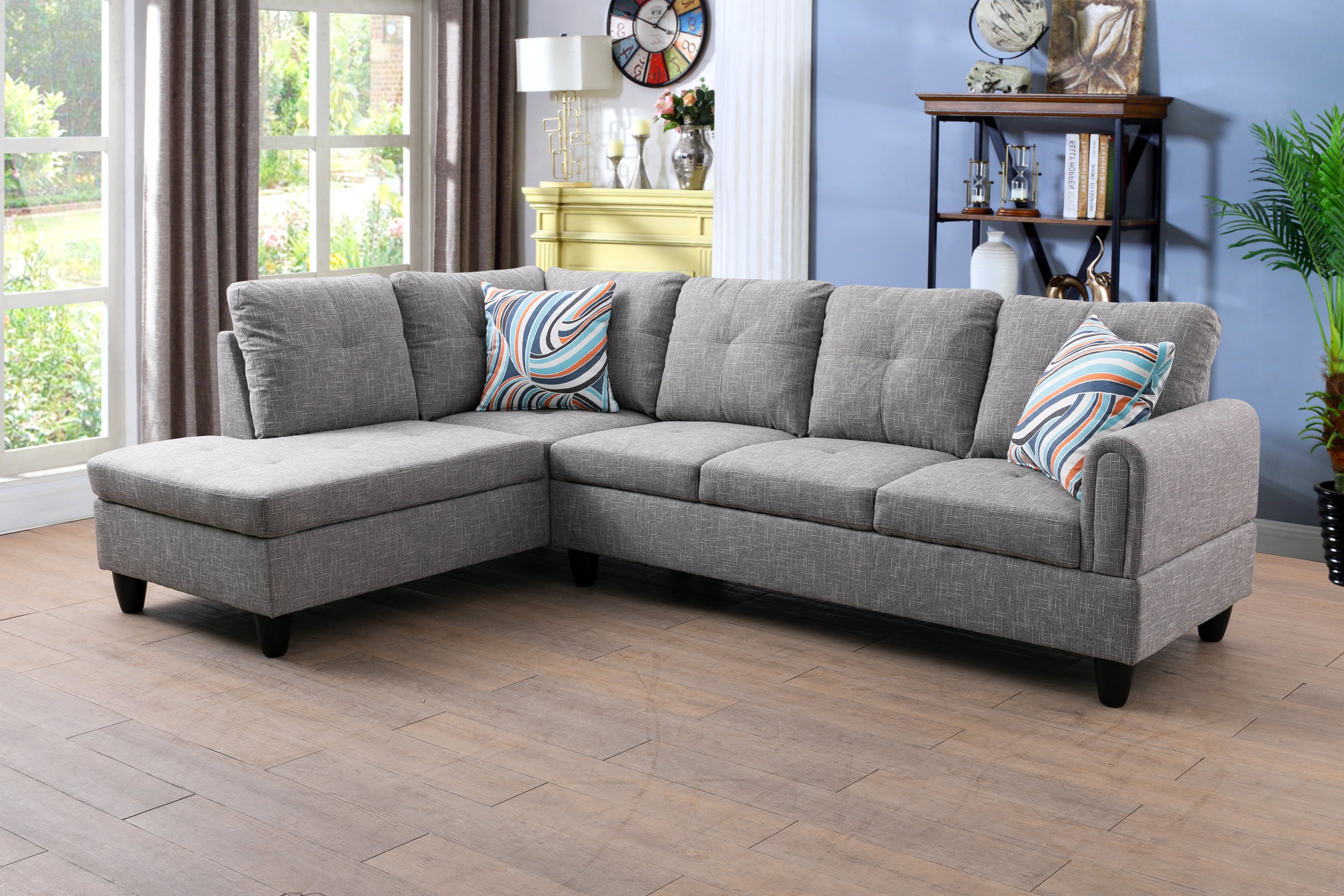 Latitude Run® Yettie 96.8" Wide Left Hand Facing Sofa & Chaise ...