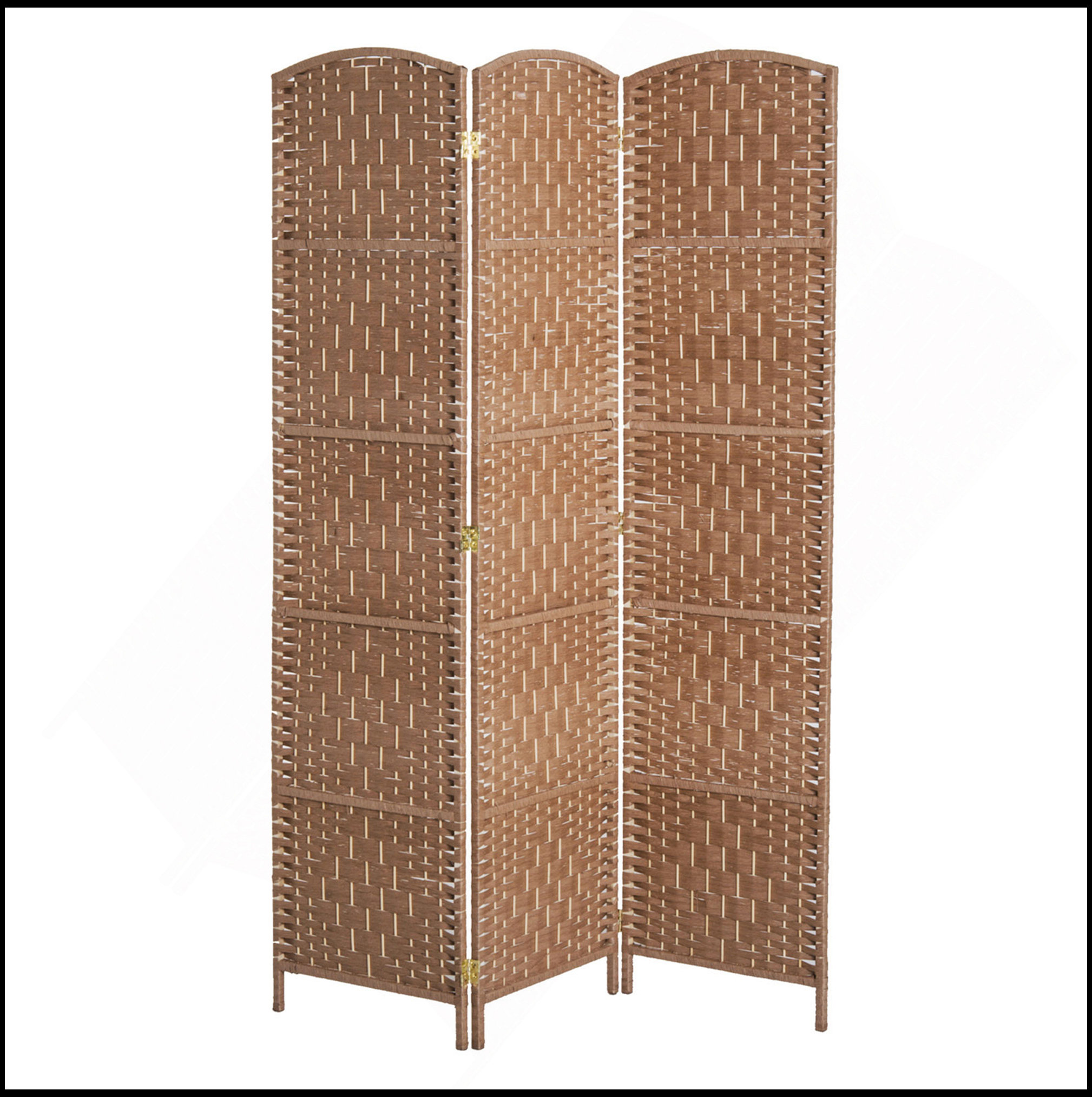 KUNMINGZHUHE 6' Tall Wicker Weave 3 Panel Room Divider Privacy Screen ...