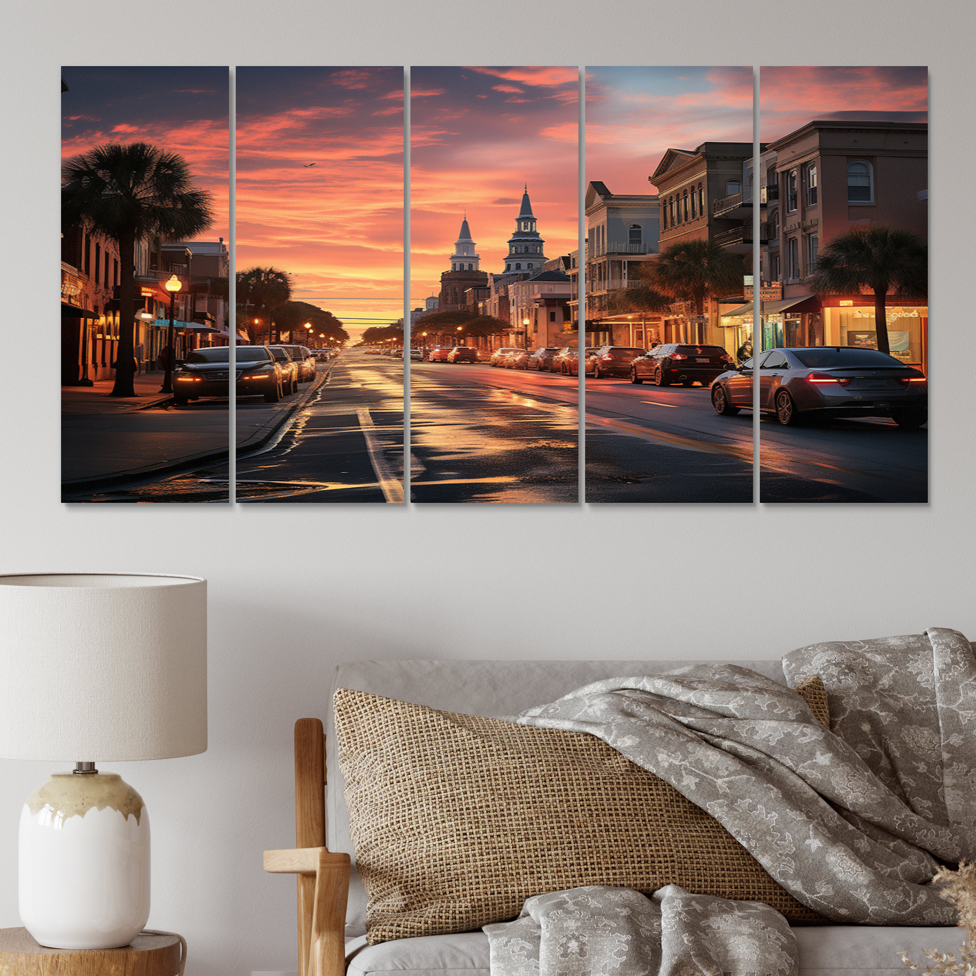 Design Art Charleston Beautiful Cityscape IV - Cityscapes Metal Wall ...