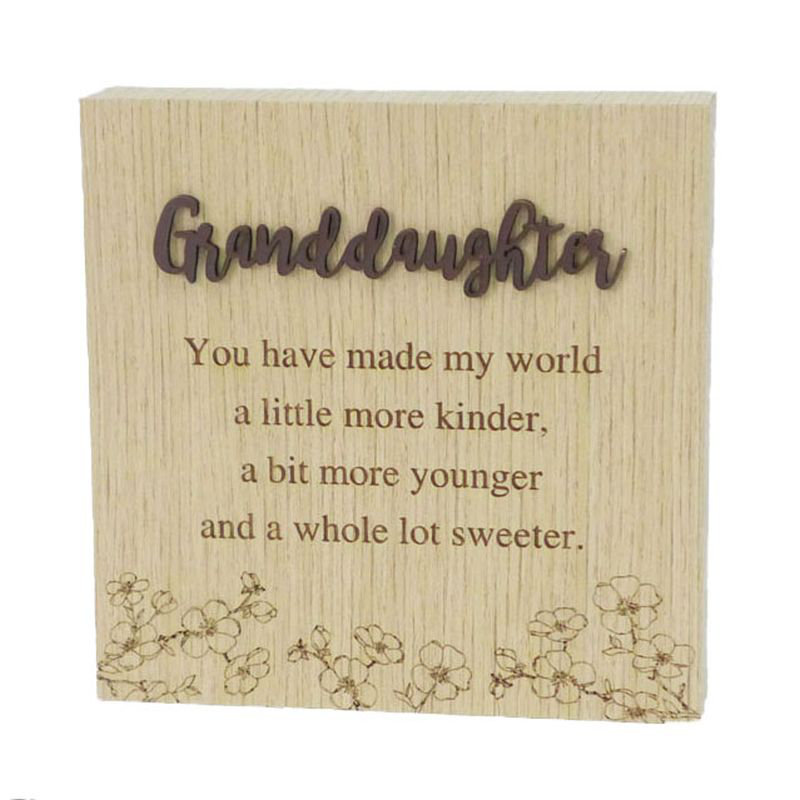Trinx 6"X6" Wood Grain Blocks-Granddaughter Block Sign - Wayfair Canada