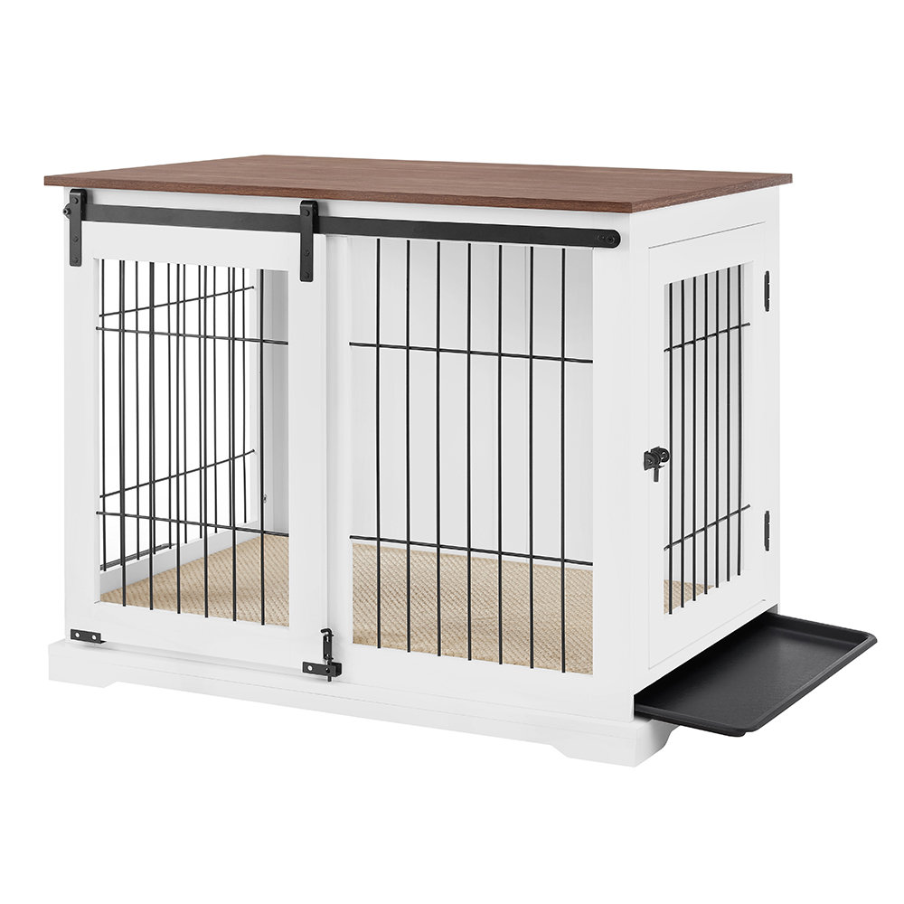 Tucker Murphy Pet™ Dog Crate Furniture with Sliding Barn Door & Reviews ...