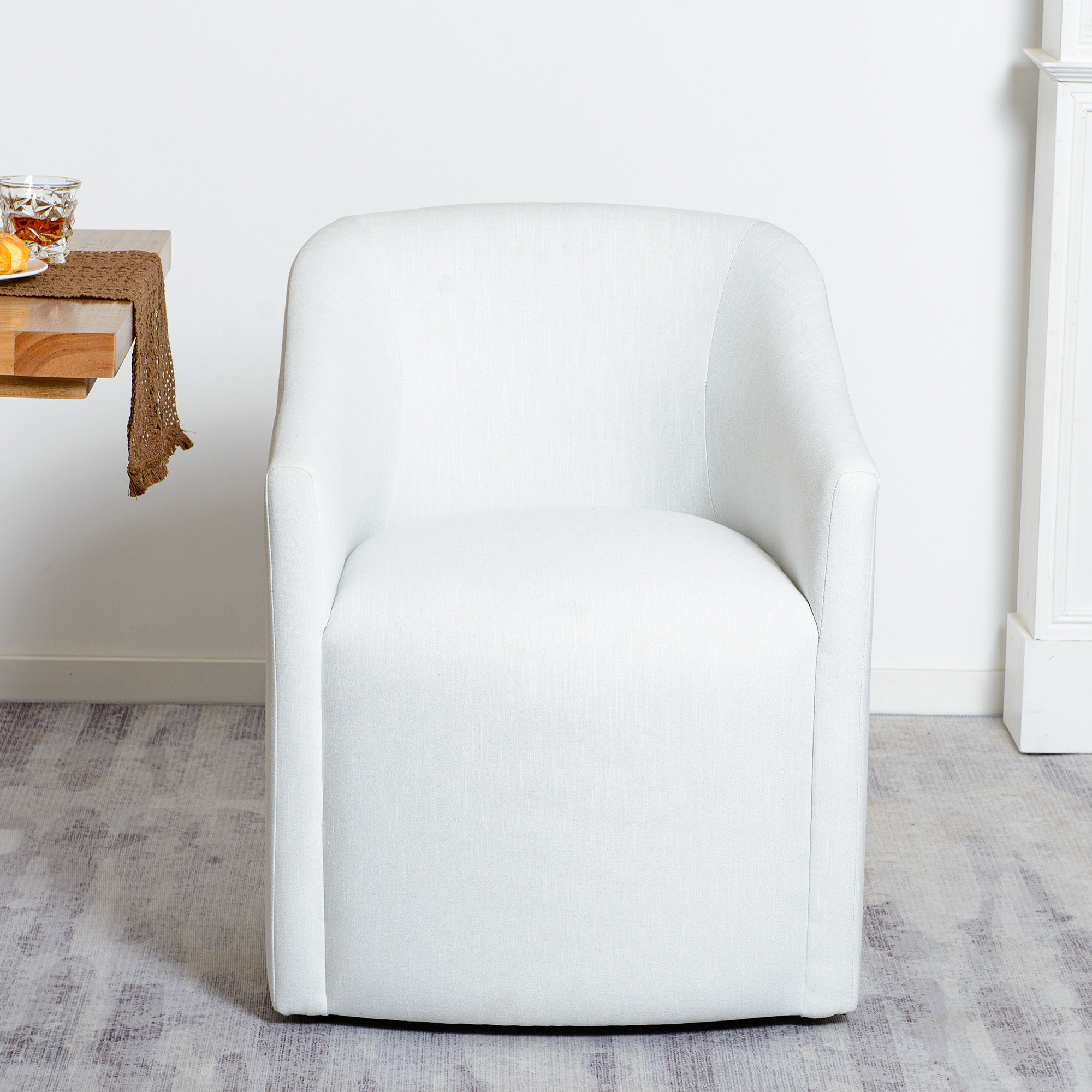 Wade Logan Chambre 25" Wide Performance Fabric Upholstered Barrel Back ...