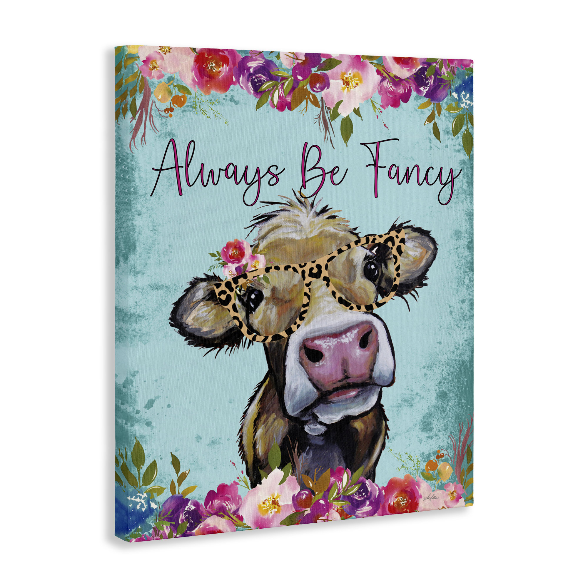 Ophelia & Co. Always Be Fancy Cow Canvas, design by Lee Keller | Wayfair