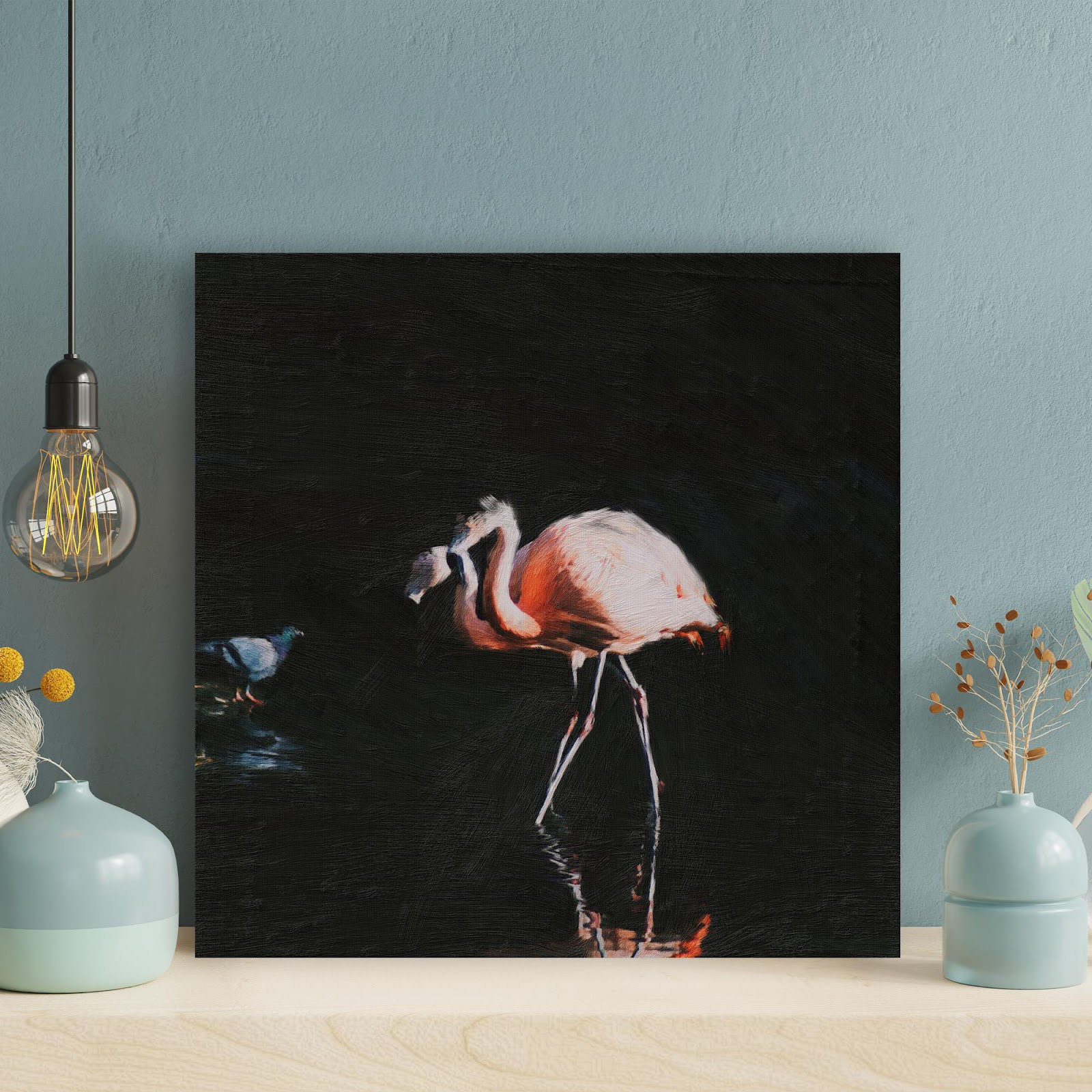 Bayou Breeze Two Lesser Flamingos - 1 Piece Square Graphic Art Print On ...