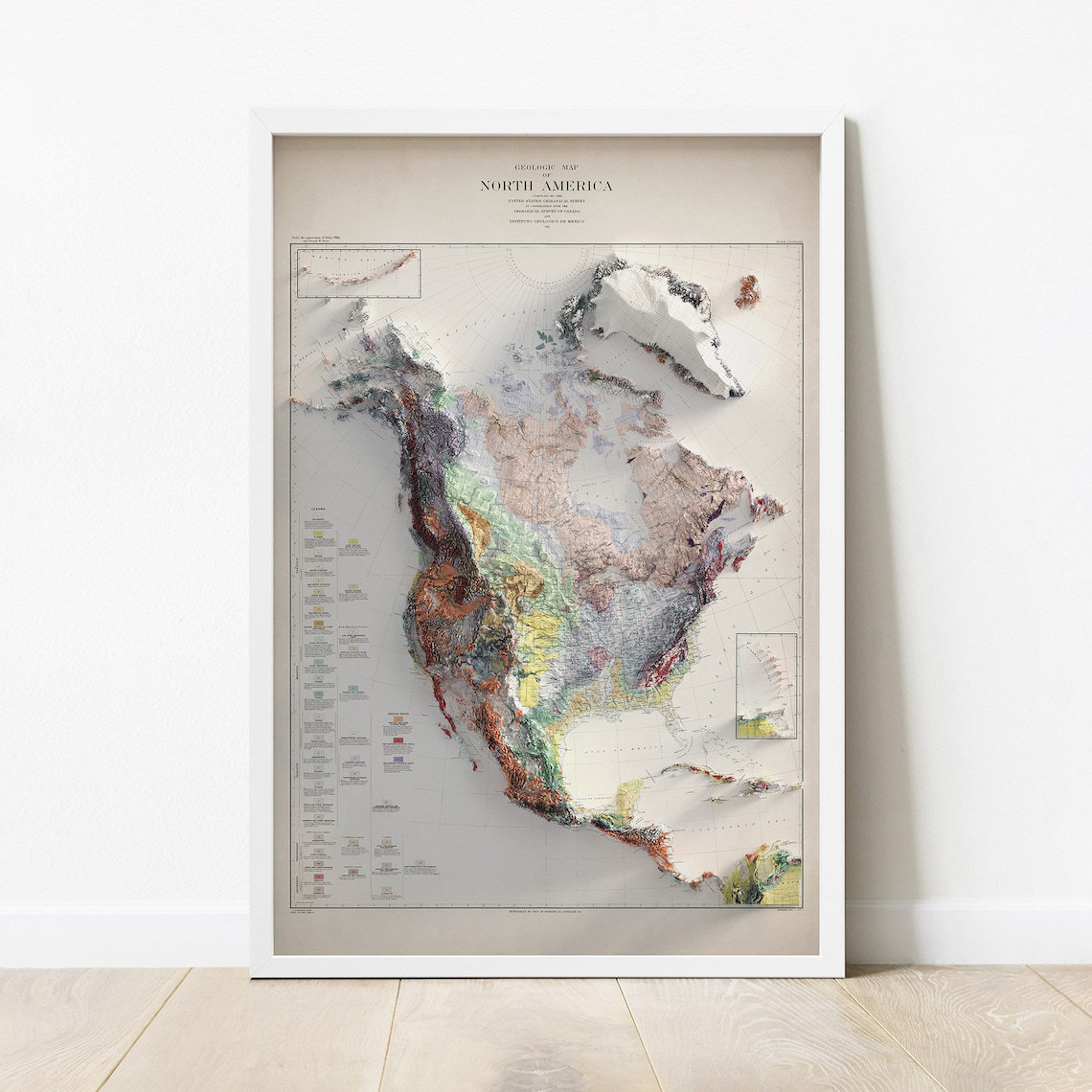 17 Stories North America Topographic Map Poster | 1911 Vintage Replica ...