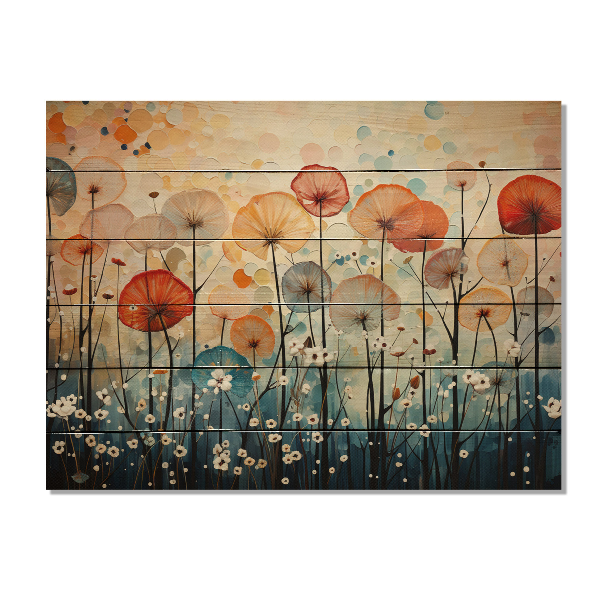 Red Barrel Studio® Layonna Coral Dandelion Floral Symphony II On Wood ...